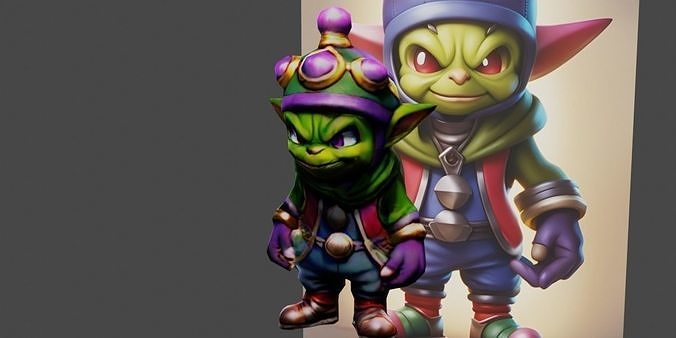 3D model a cartoon character with a helmet and a jacket cla VR / AR ...