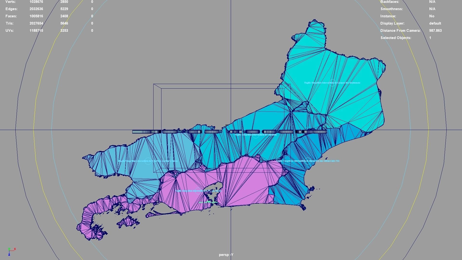 Rio de Janeiro Southeast Region Brazil map region geography 3D model ...