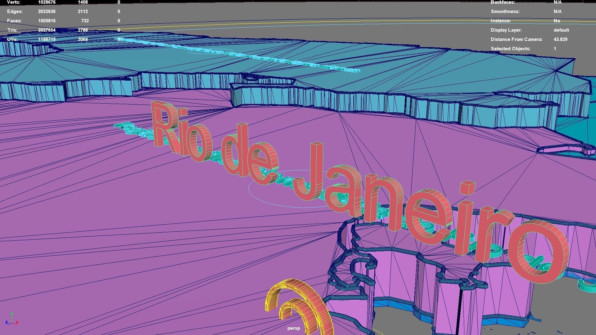 Rio de Janeiro Southeast Region Brazil map region geography 3D model ...