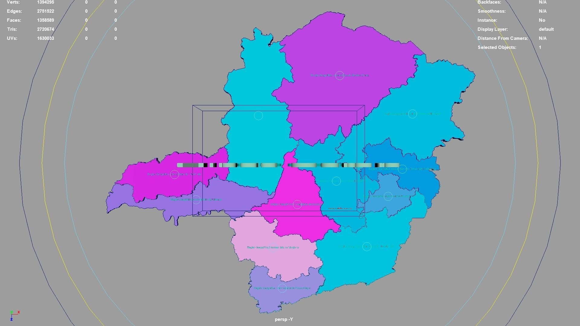 Minas Gerais Southeast Region Brazil map region geography 3D model ...