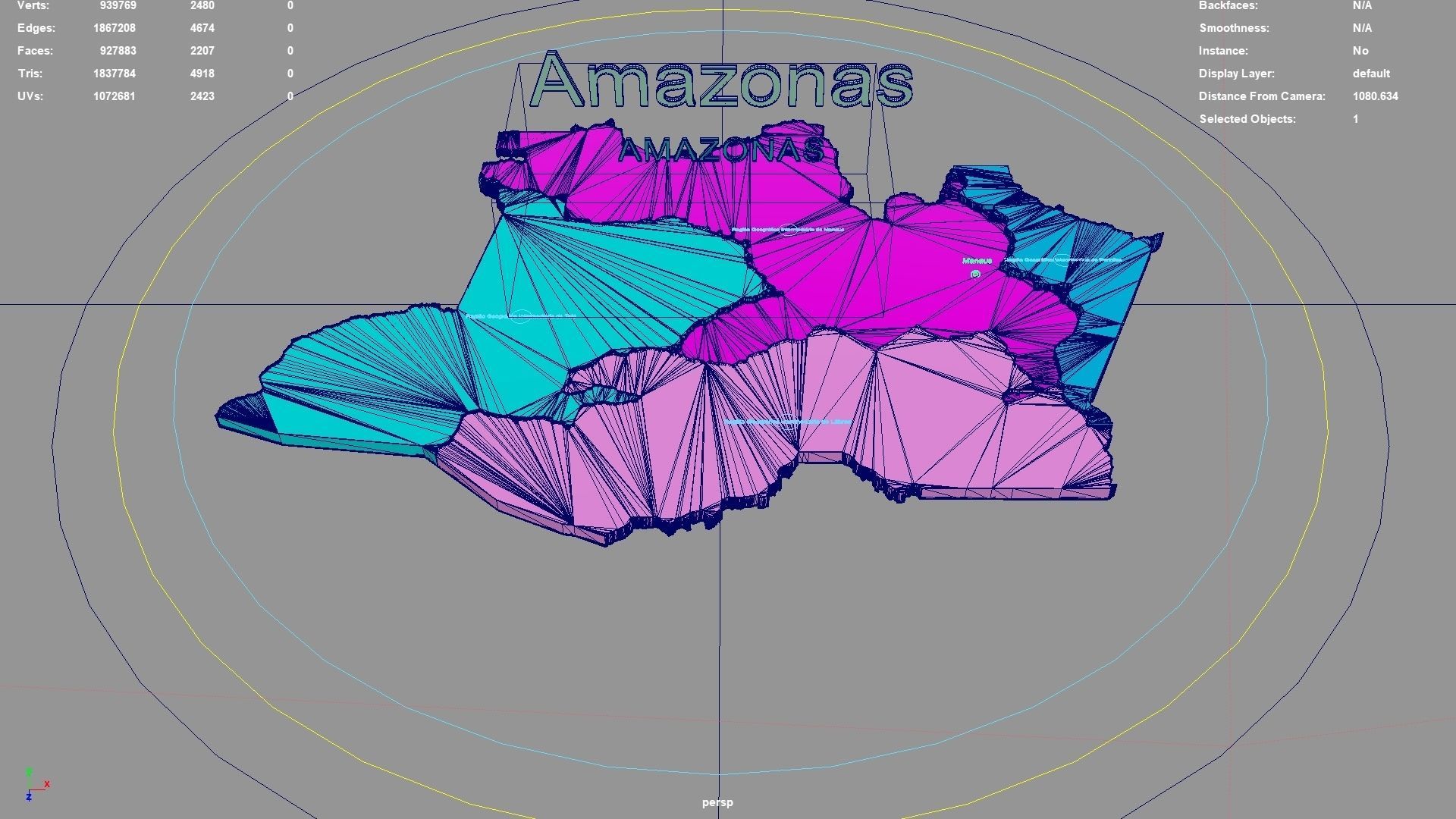 Amazonas North Region Brazil map region geography political 3D model ...