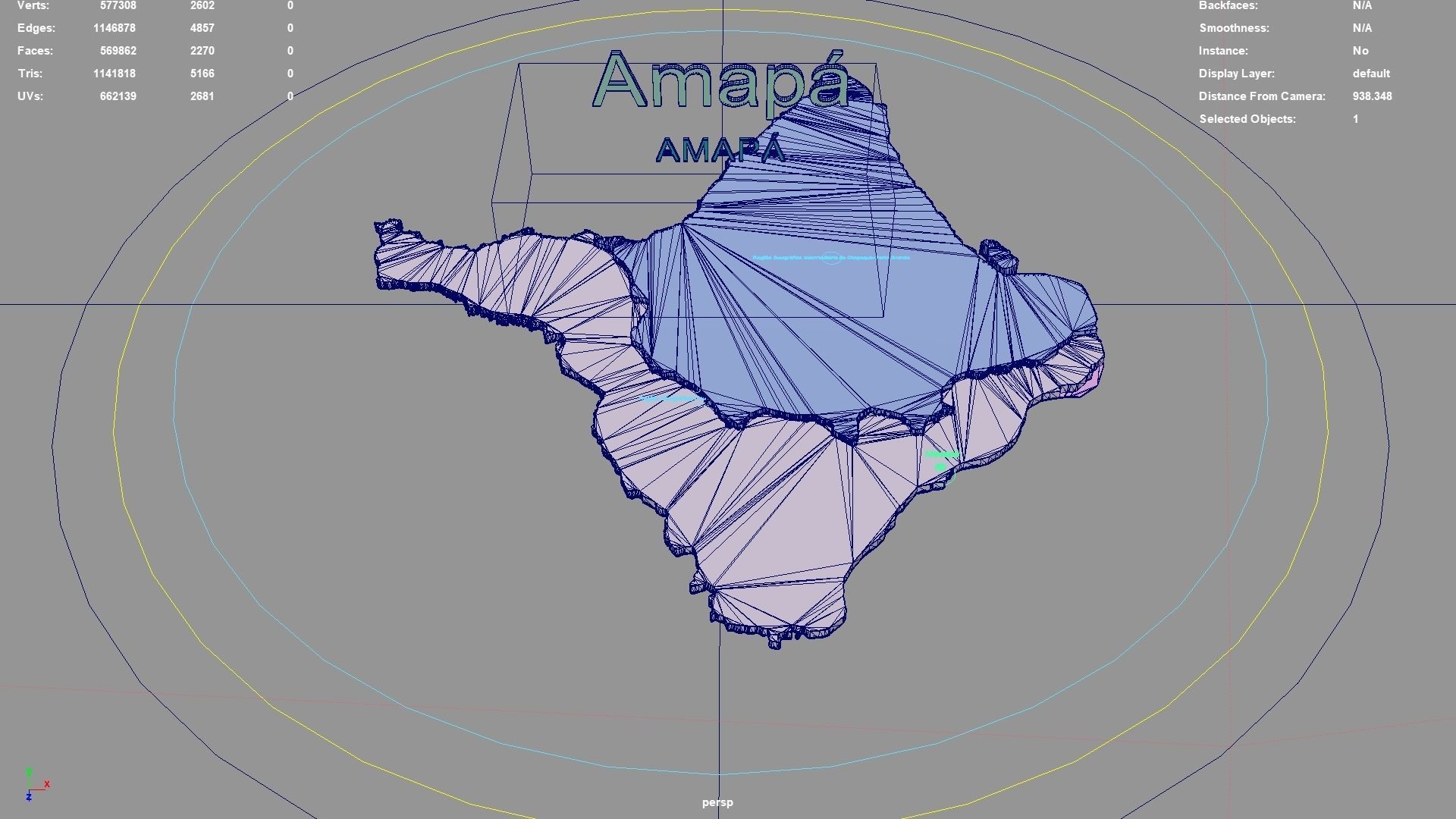 Amapa North Region Brazil map region geography political 3D model ...