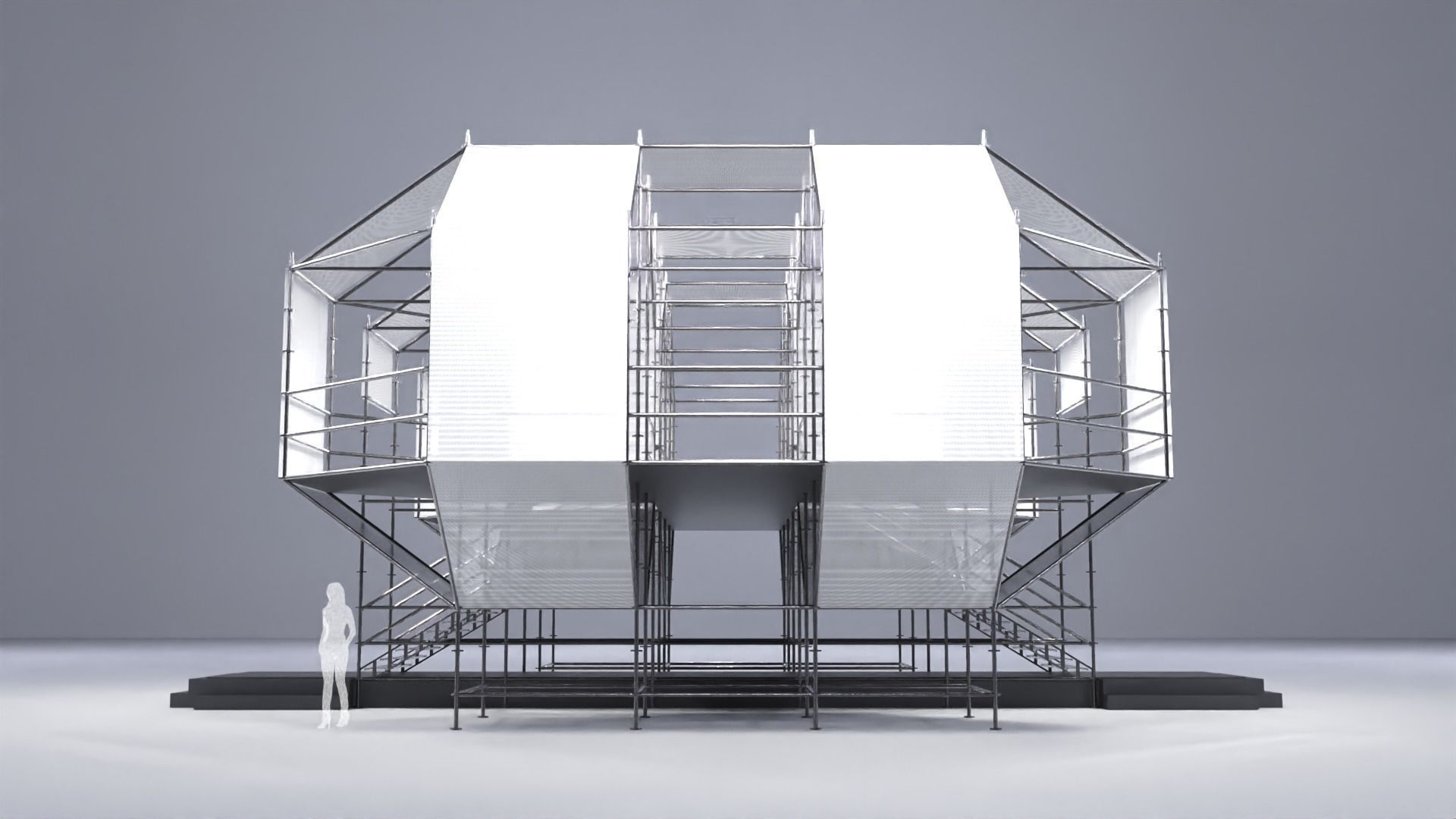 Layher Structure Pavilion 4 3D model | CGTrader