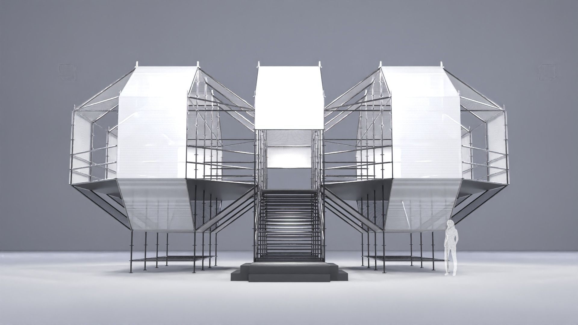 Layher Structure Pavilion 4 3D model | CGTrader