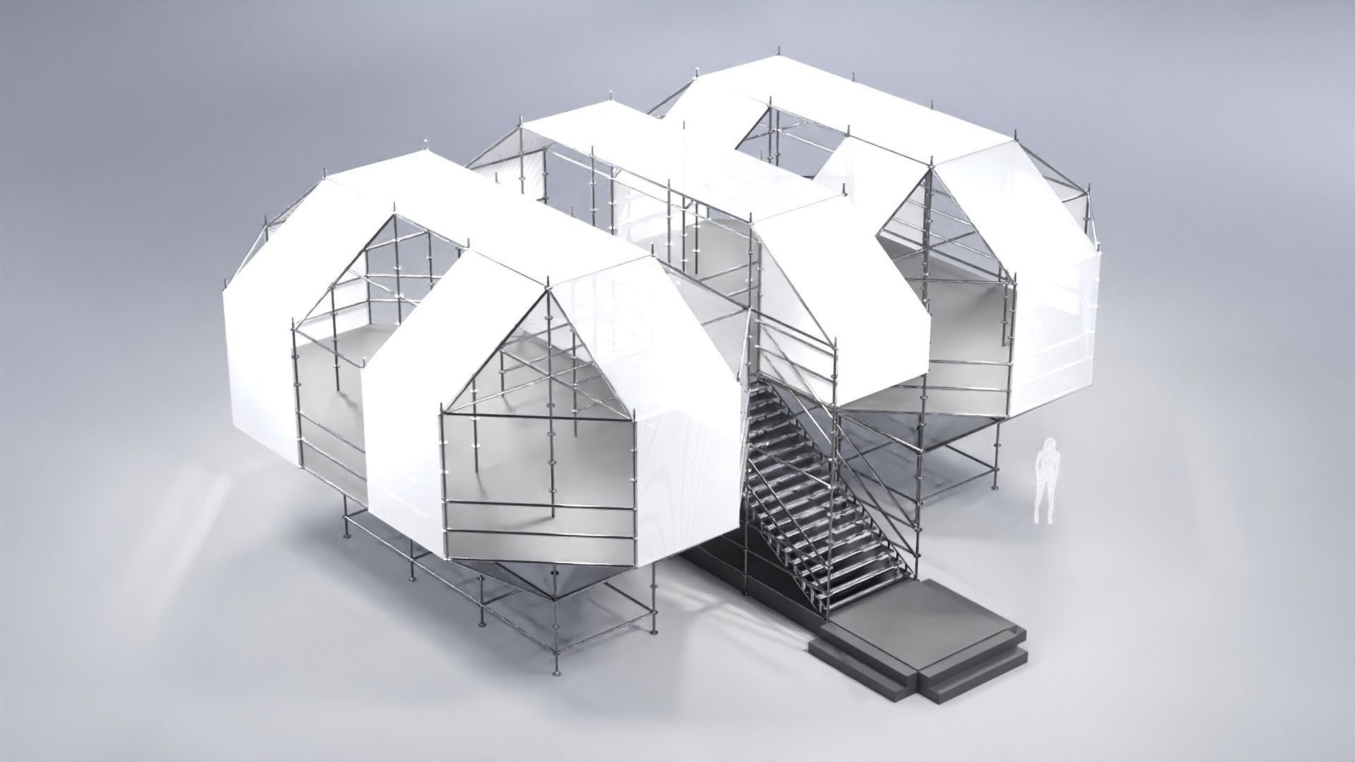 Layher Structure Pavilion 4 3D model | CGTrader