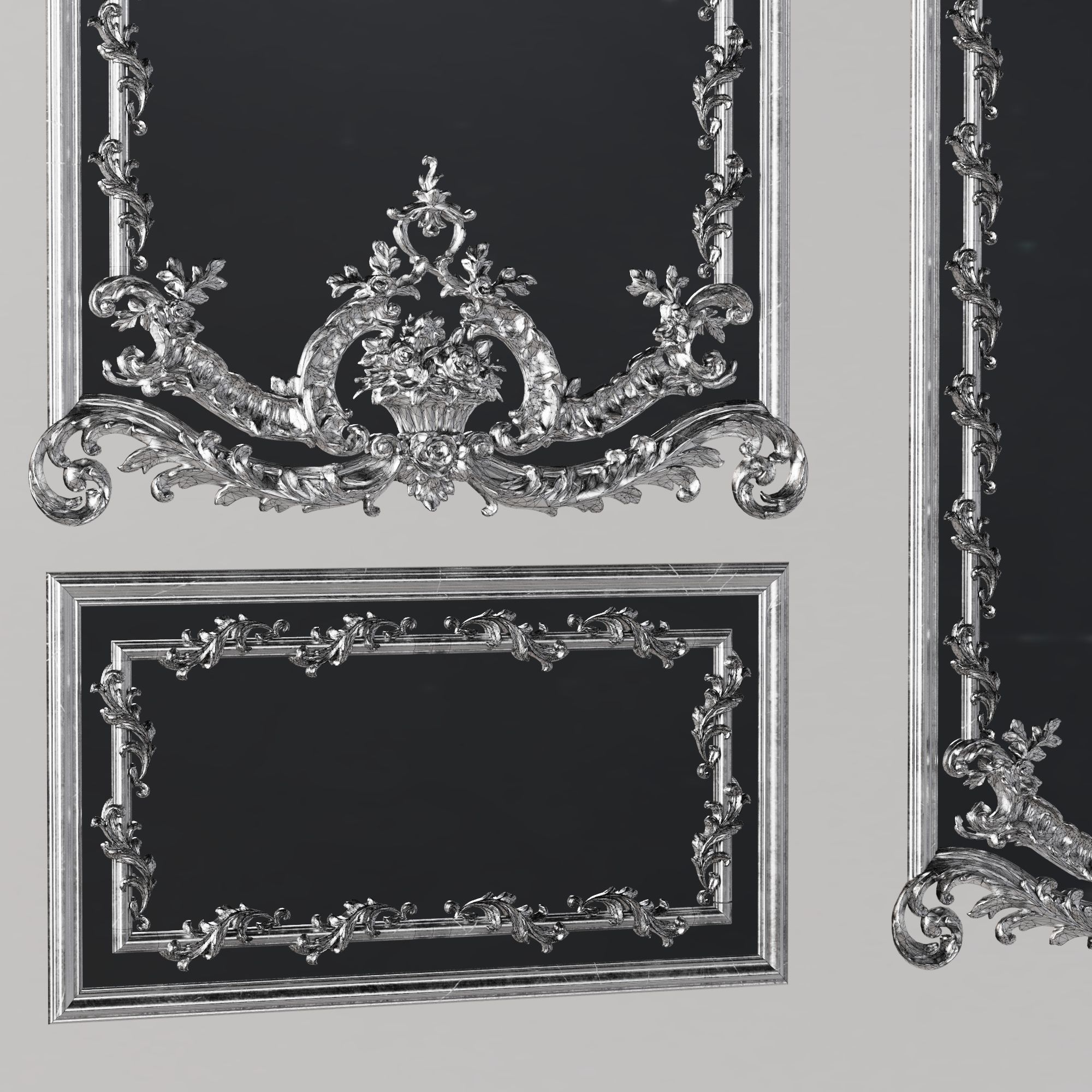 Set of mirrors in classic style 3D model | CGTrader