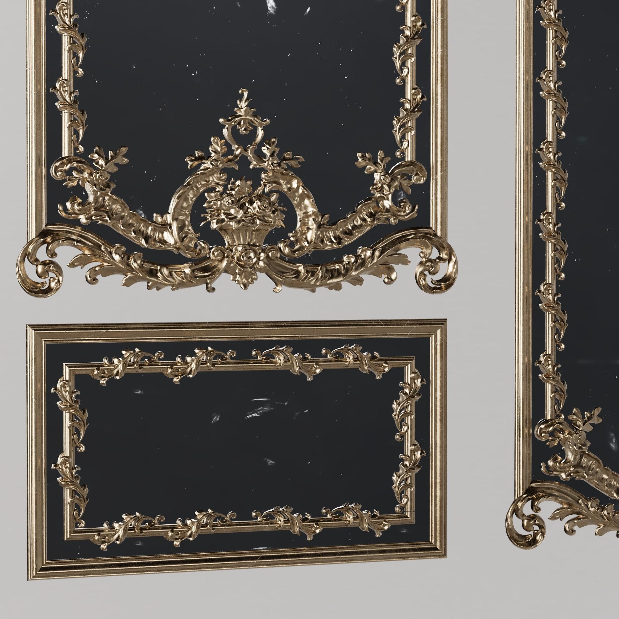Set of mirrors in classic style 3D model | CGTrader