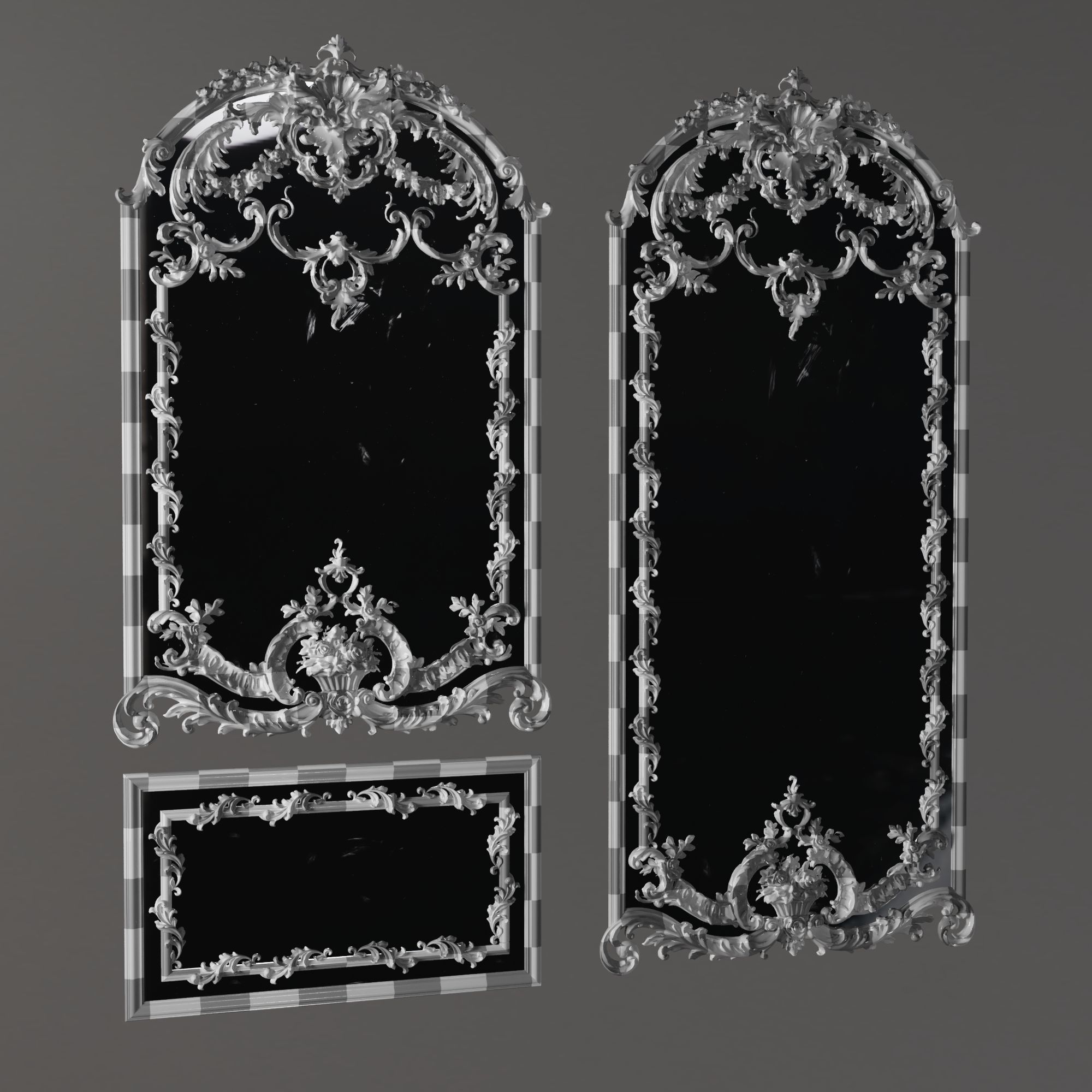 Set of mirrors in classic style 3D model | CGTrader