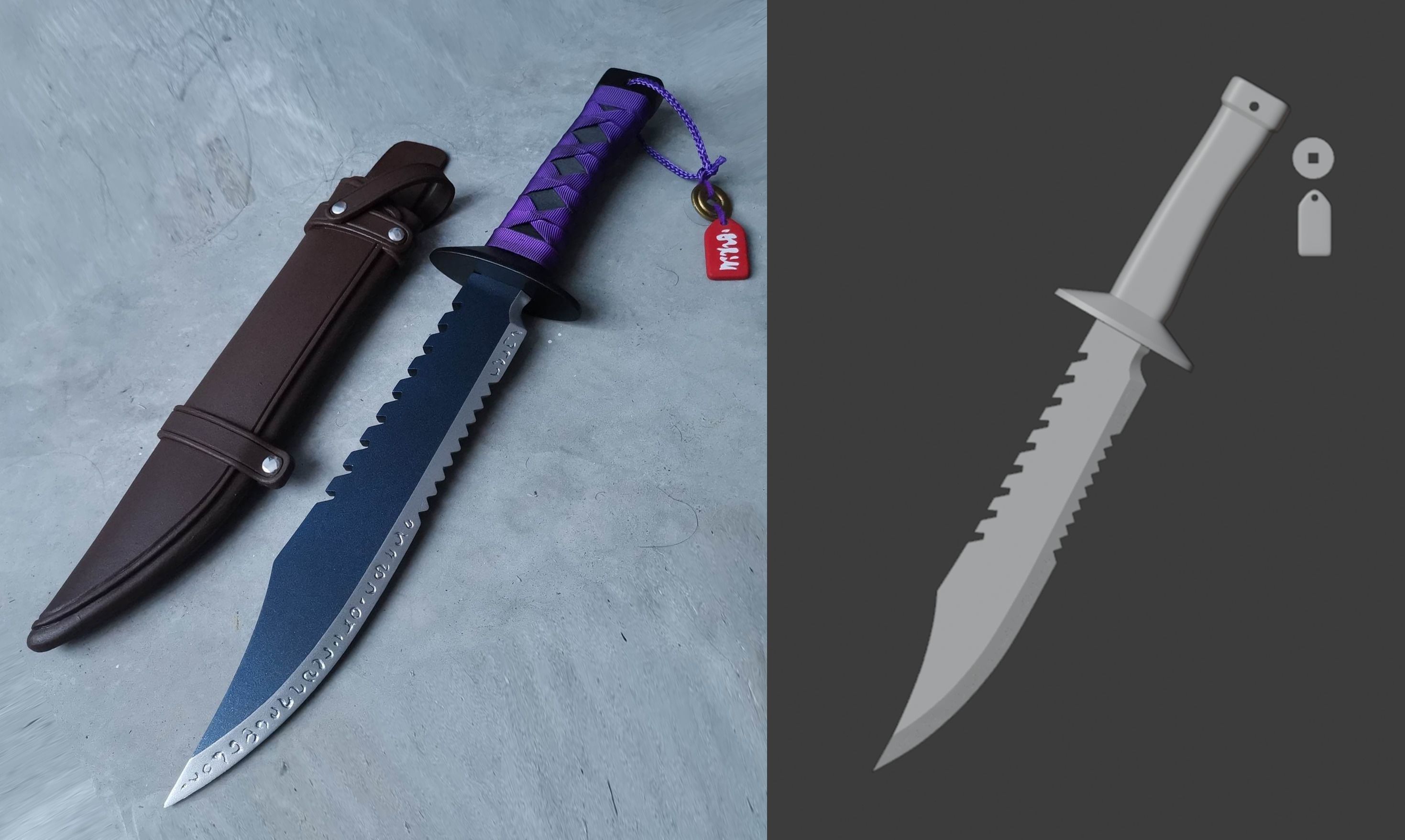 Vtuber Shxtou Shoto knife 3d model 3d print STL 3D model 3D printable ...
