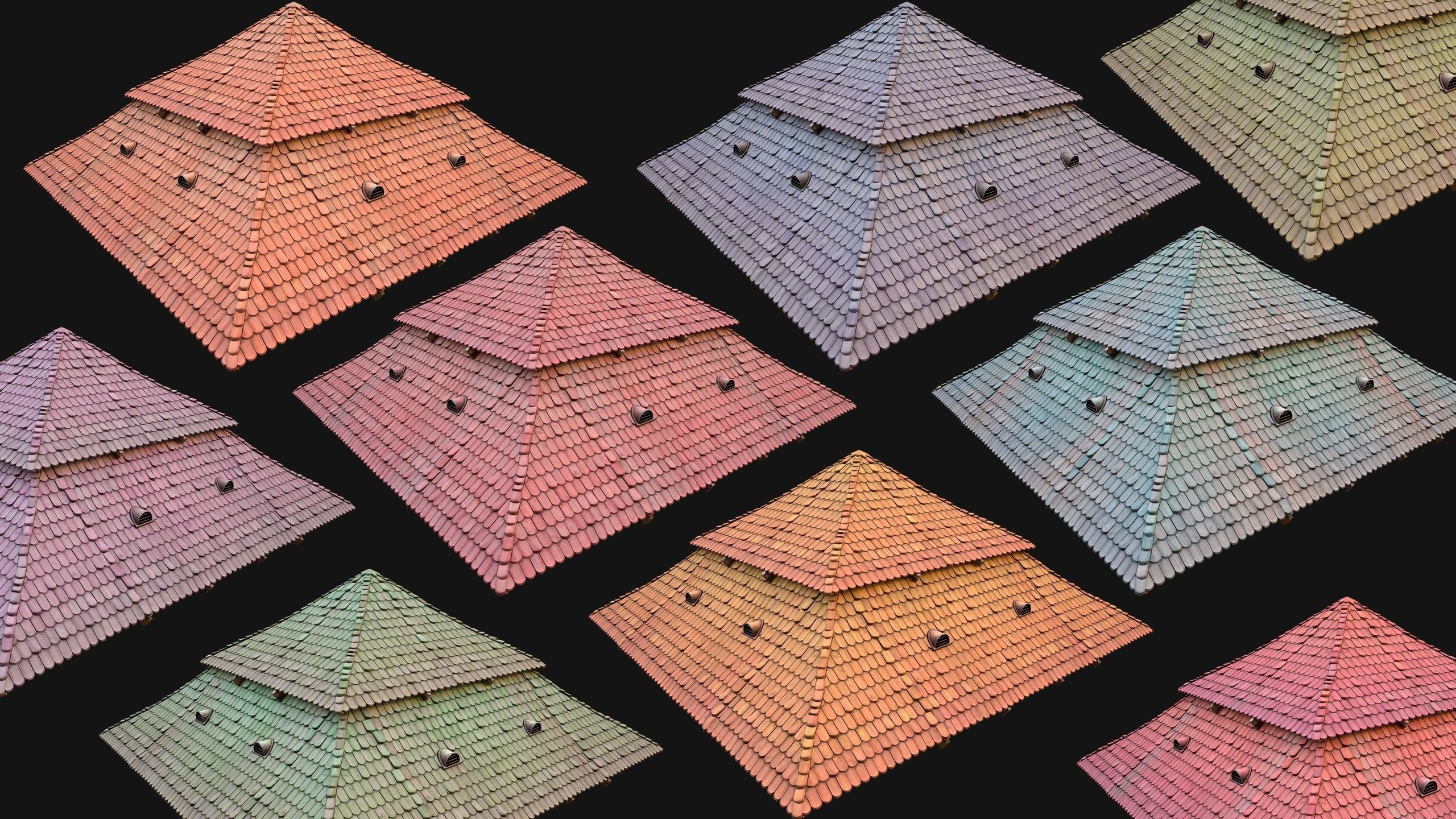 3D model Medieval Roof Large Pyramid VR / AR / low-poly | CGTrader