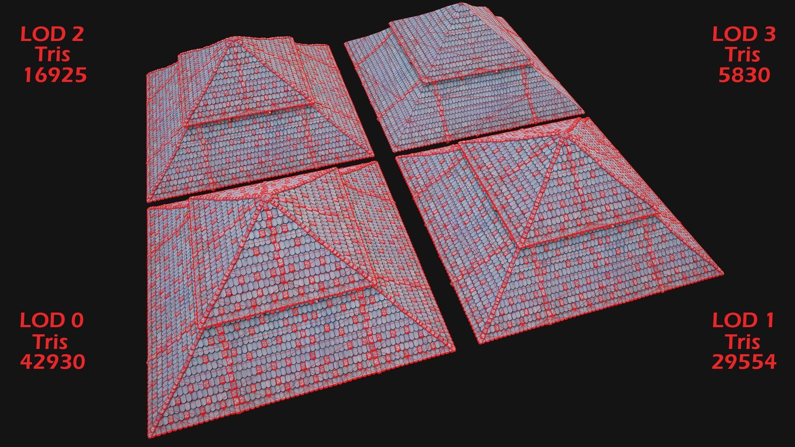 3D model Medieval Roof Large Pyramid VR / AR / low-poly | CGTrader