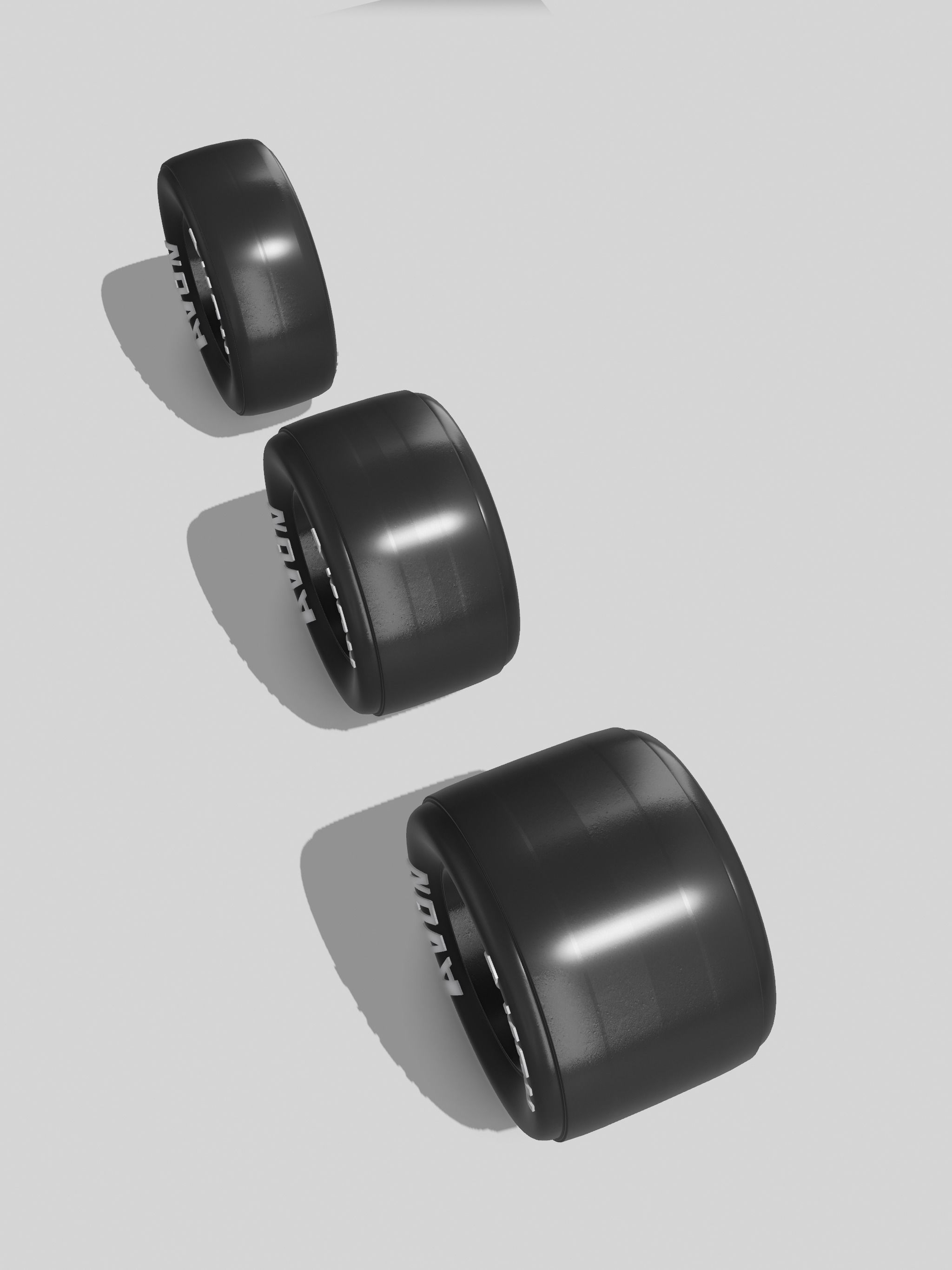 AVON Vintage Racing Slicks 15inch x3 widths 3D model 3D printable ...