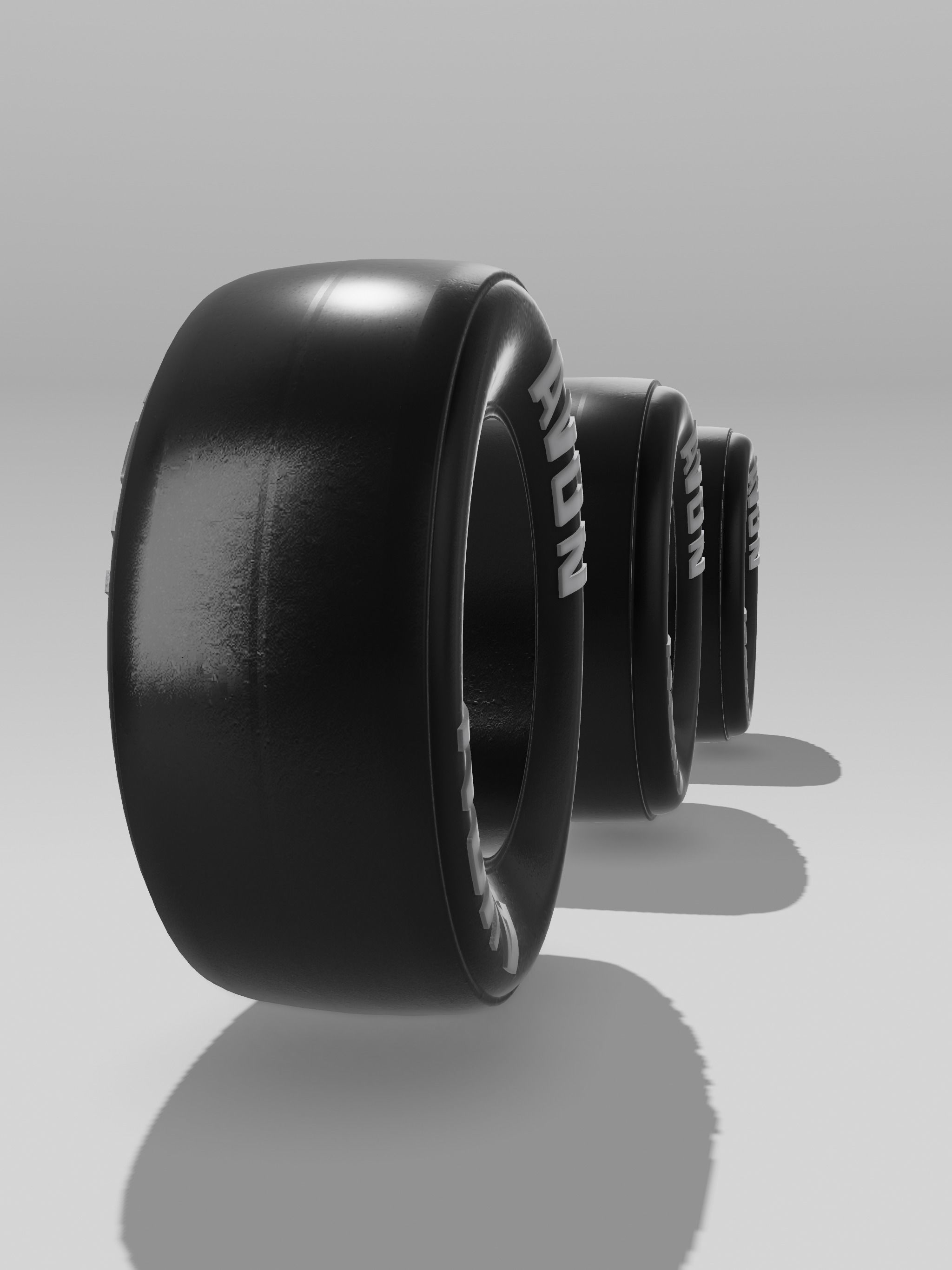 AVON Vintage Racing Slicks 15inch x3 widths 3D model 3D printable ...