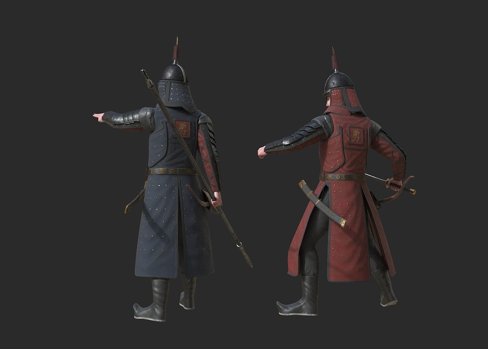 3D model Ancient Chinese General Soldier of Ming Dynasty with Cloth ...