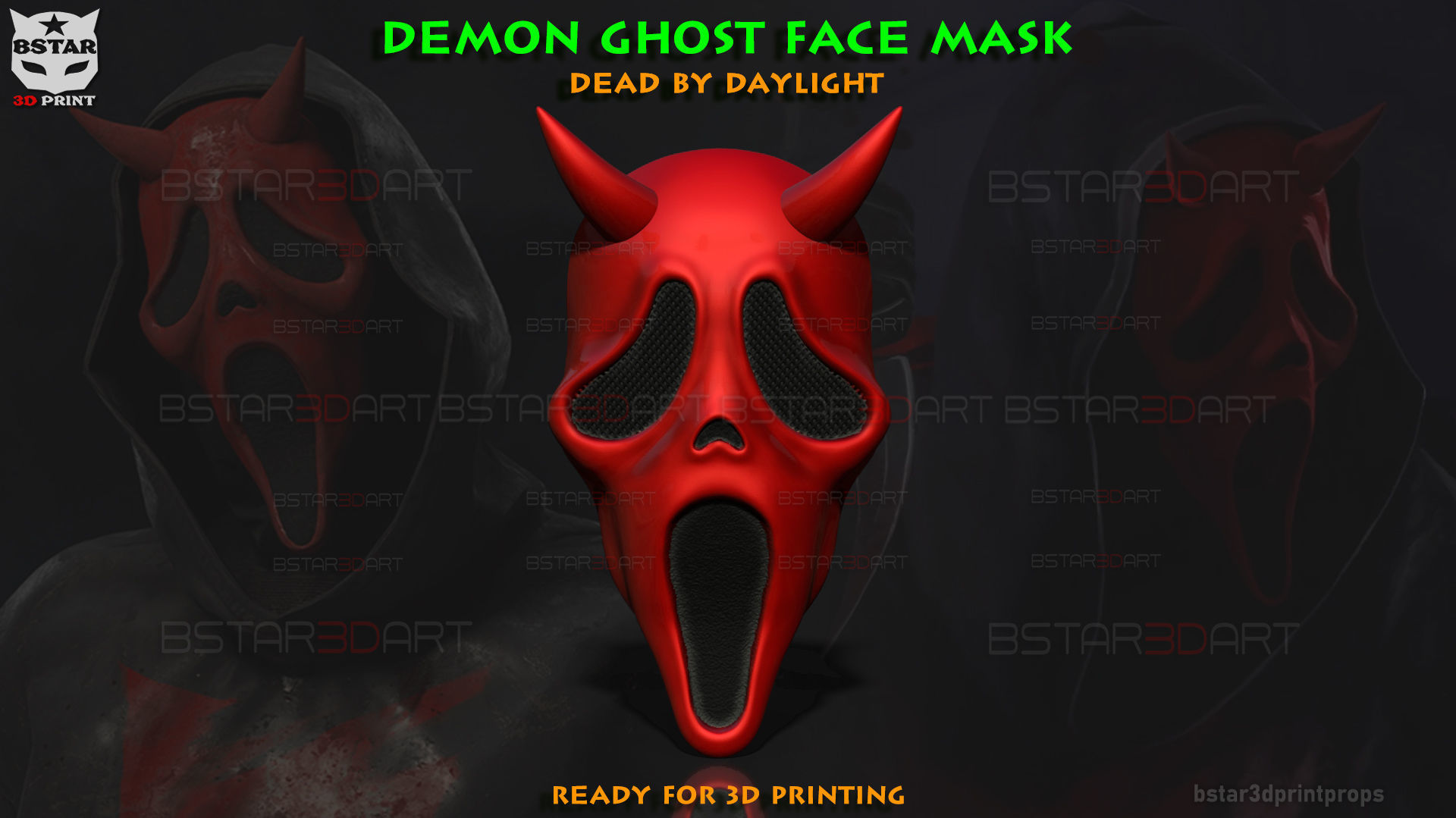 Demon Ghost Face Mask from Dead by Daylight - Halloween Cosplay 3D model 3D printable | CGTrader