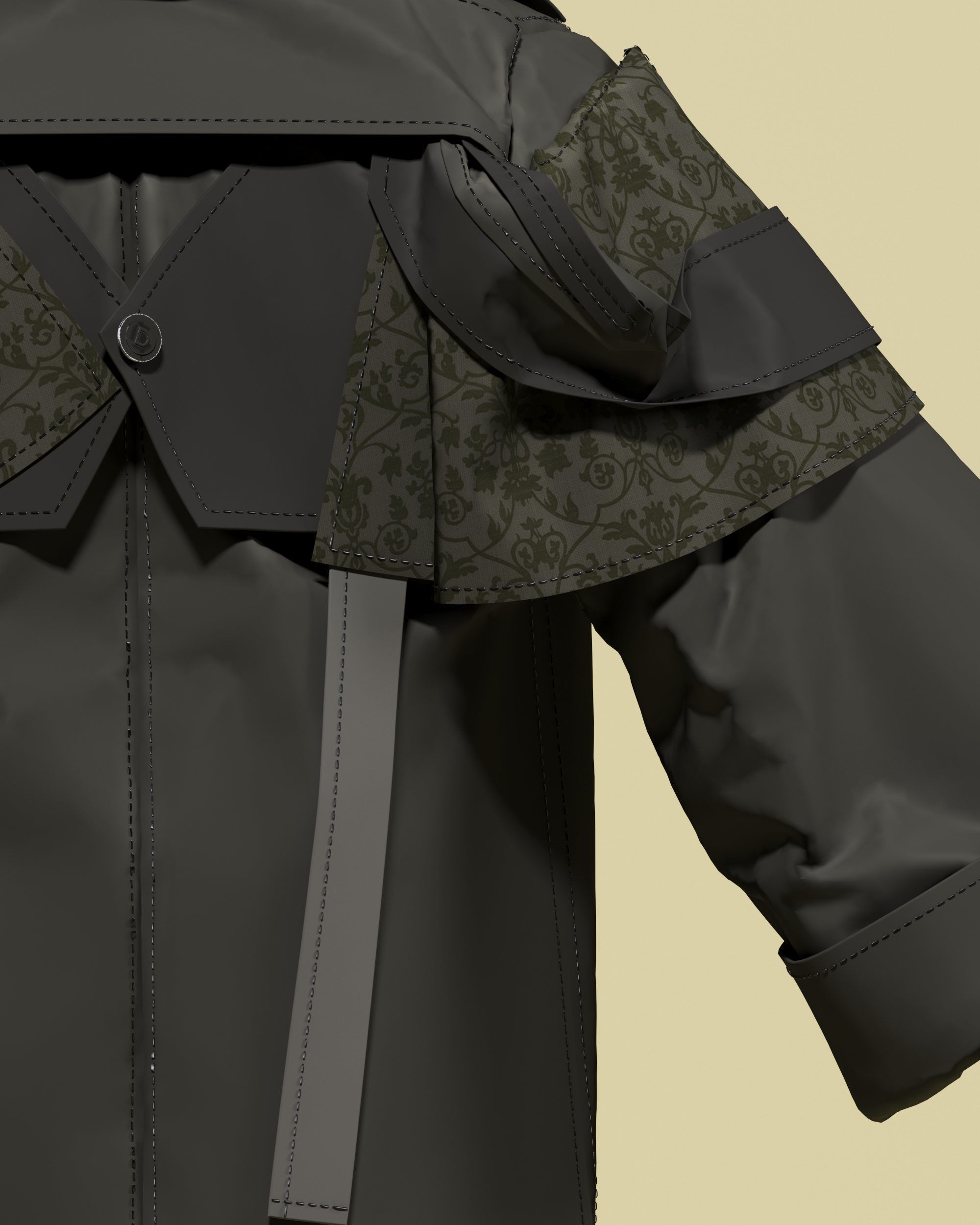 Long coat model 3D model | CGTrader