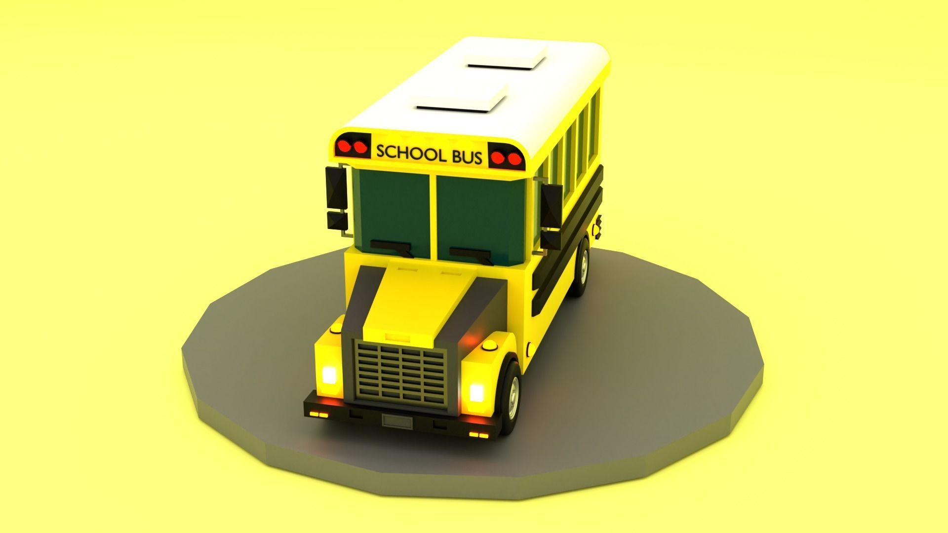 3D model Low-poly School Bus VR / AR / low-poly | CGTrader
