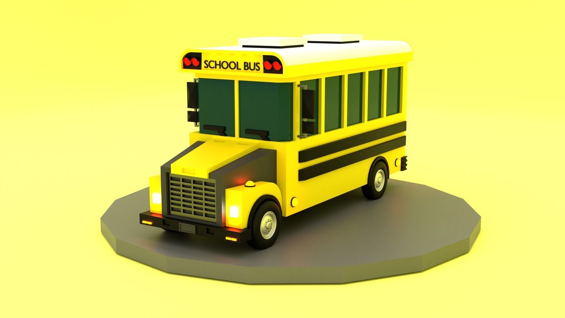 3D model Low-poly School Bus VR / AR / low-poly | CGTrader