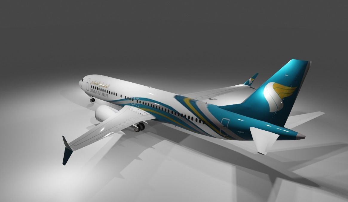 3D model Oman Air Boeing 737 max 8 3d model low poly VR / AR / low-poly ...