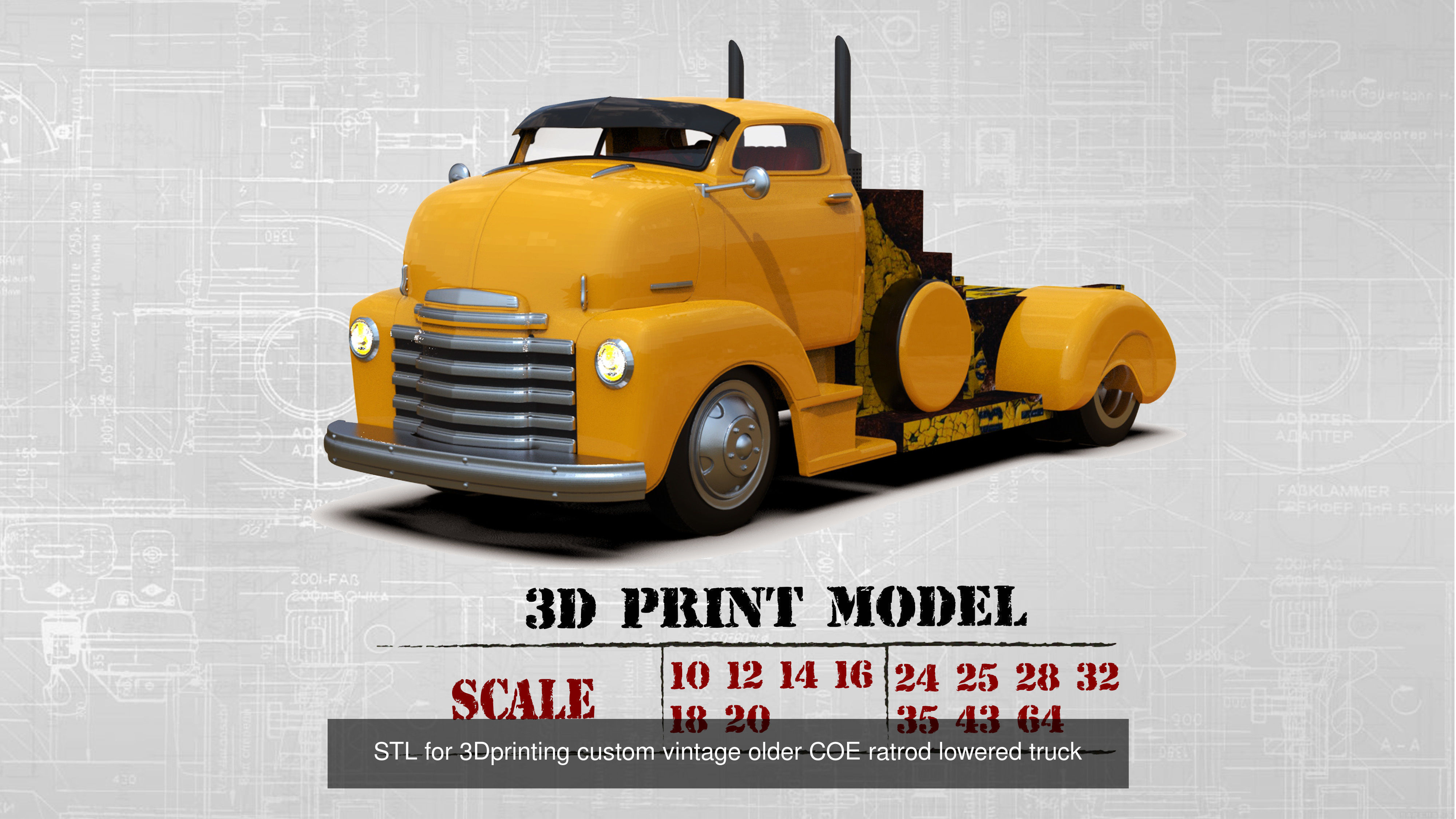 STL for 3Dprinting vintage older truck COE 3D Model Collection 3D ...