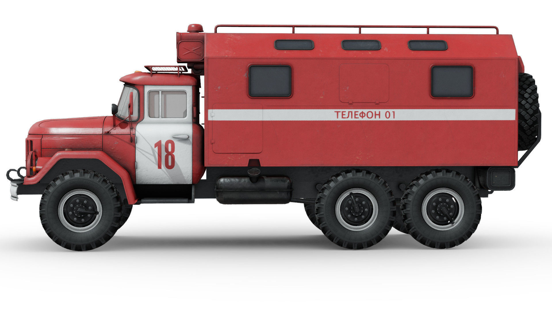 3D model Soviet Fire Service Command Vehicle VR / AR / low-poly | CGTrader