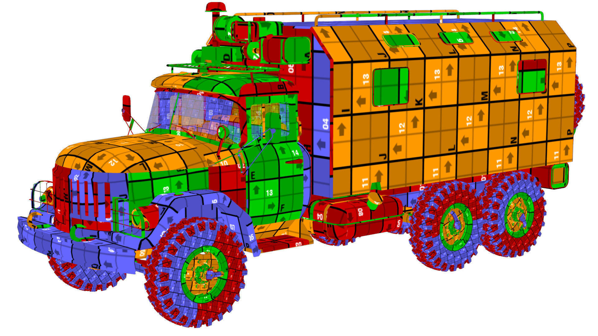 3D model Soviet Fire Service Command Vehicle VR / AR / low-poly | CGTrader