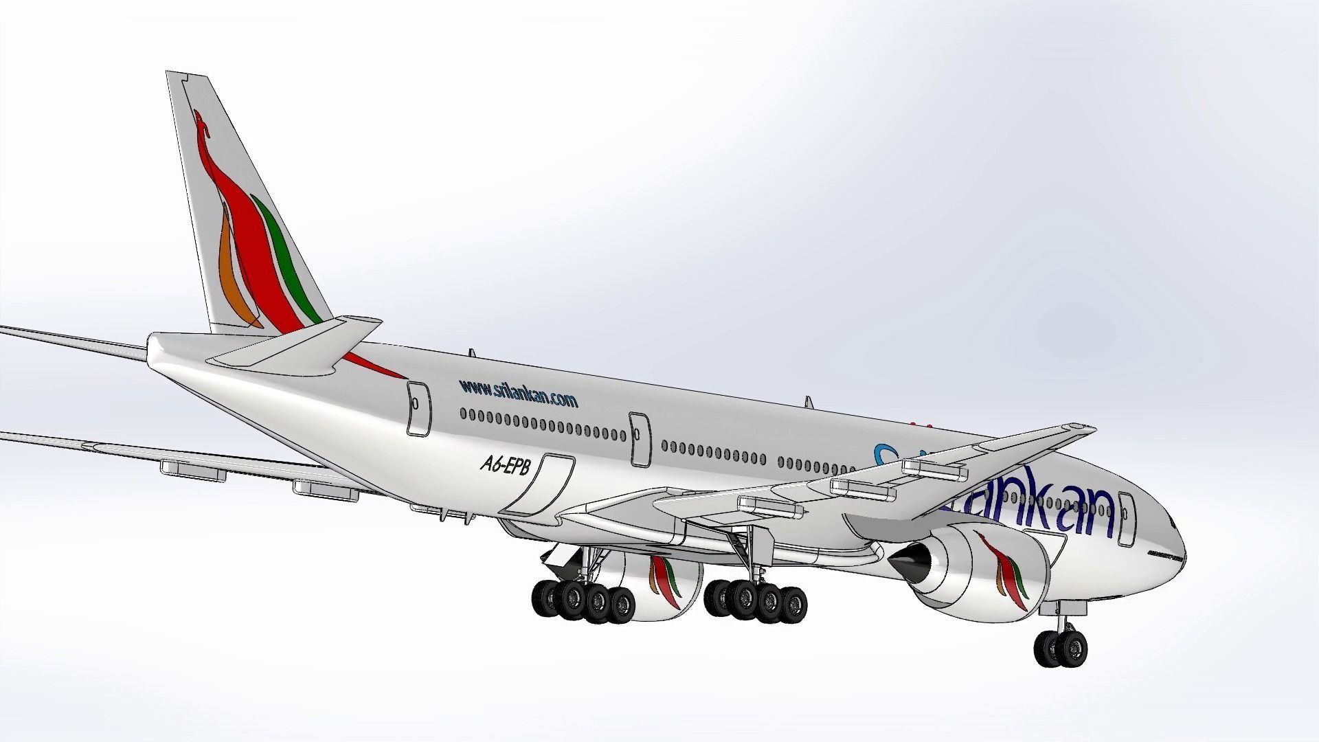Boeing 777-300ER with Sri Lankan air lines Design Solidworks 3D model ...