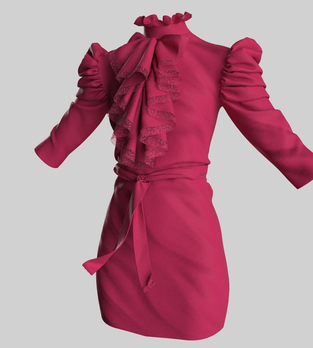 3d womens dress free 3D model | CGTrader