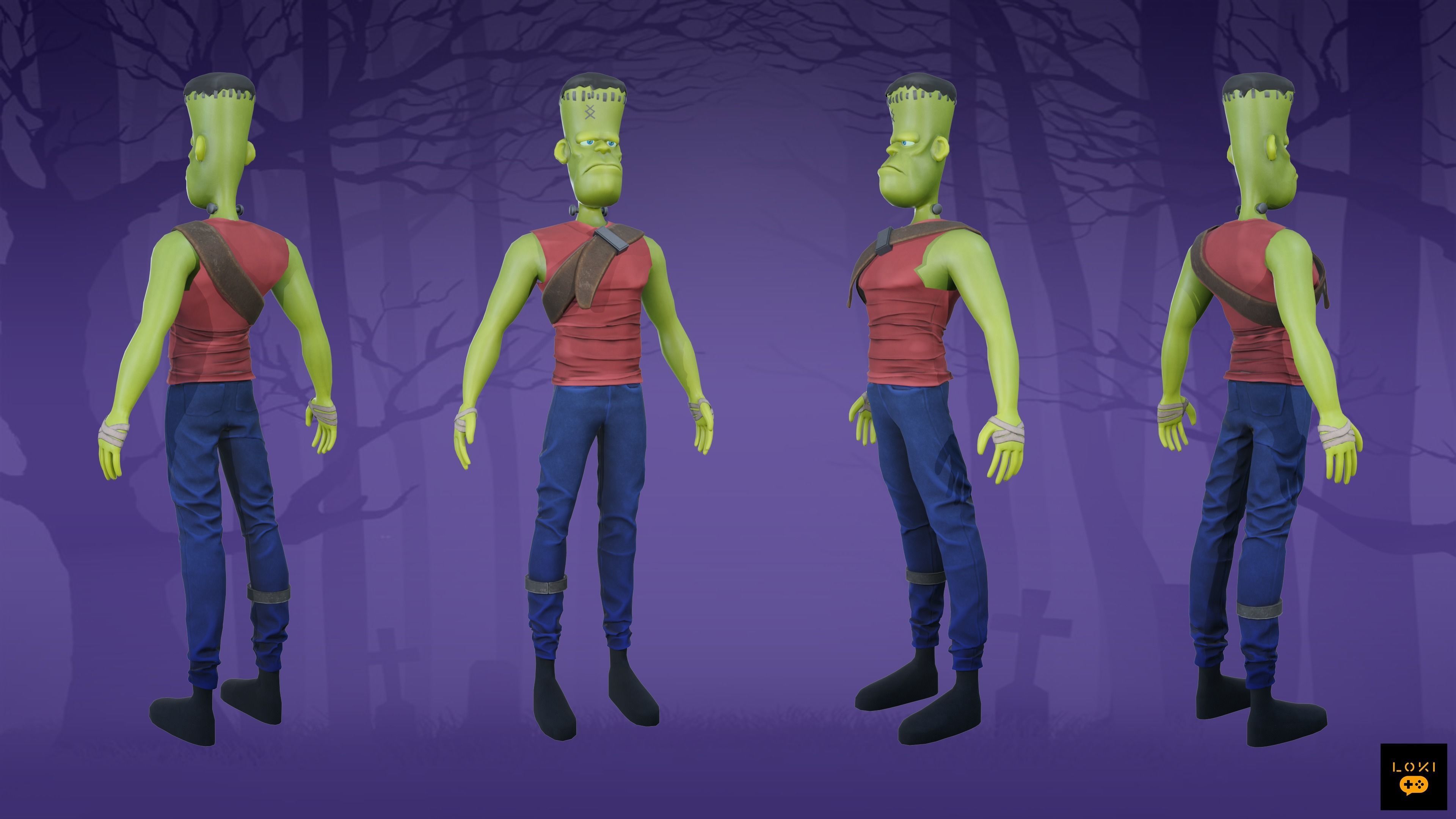 3D model Halloween Characters Pack 3D lowpoly pack VR / AR / low-poly ...