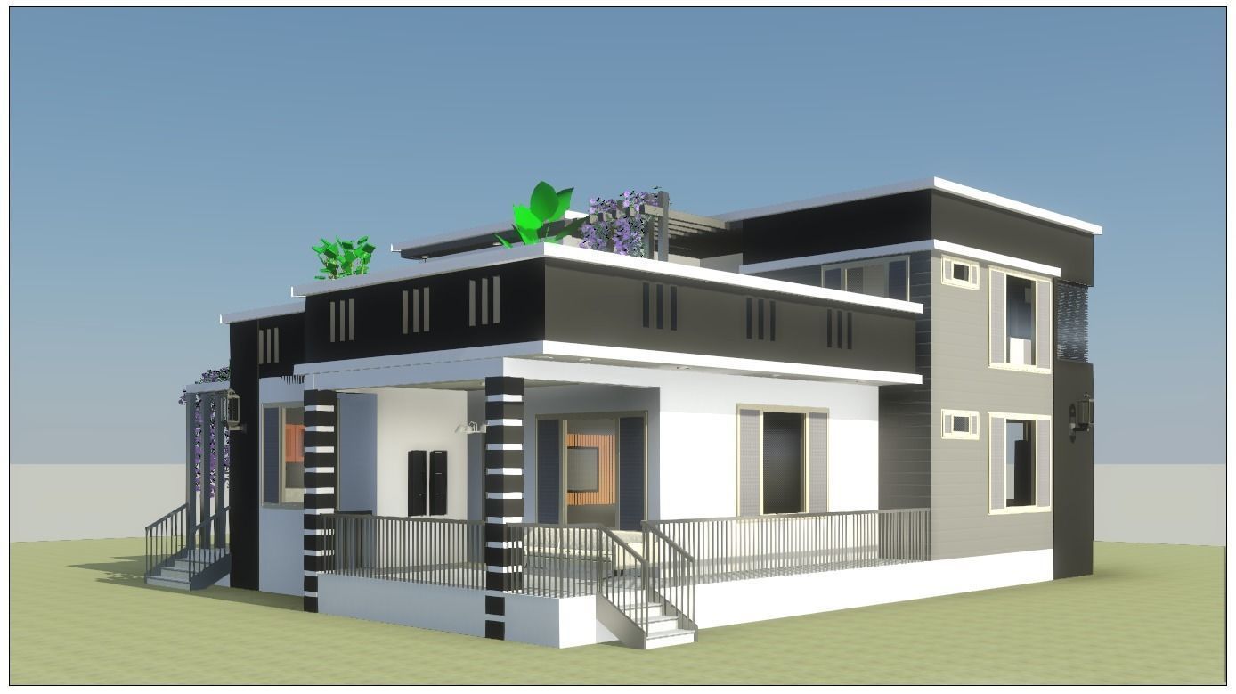 3D model 4 Bedroom Revit House plan VR / AR / low-poly | CGTrader