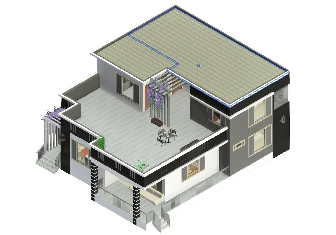 3D model 4 Bedroom Revit House plan VR / AR / low-poly | CGTrader