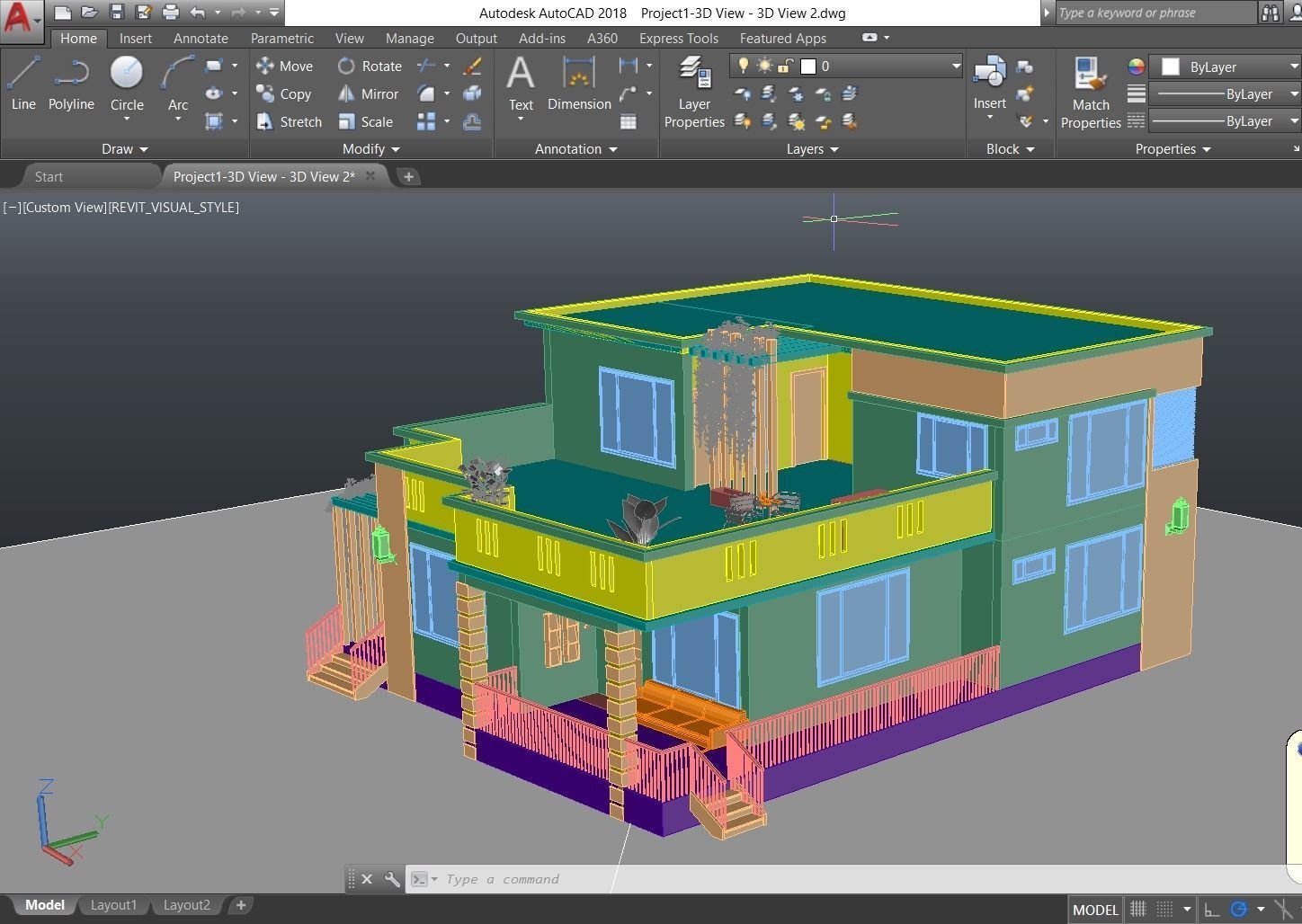 3D model 4 Bedroom Revit House plan VR / AR / low-poly | CGTrader