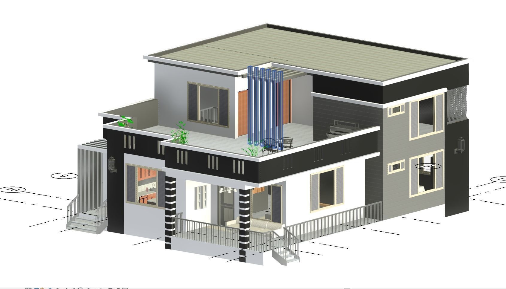 3D model 4 Bedroom Revit House plan VR / AR / low-poly | CGTrader