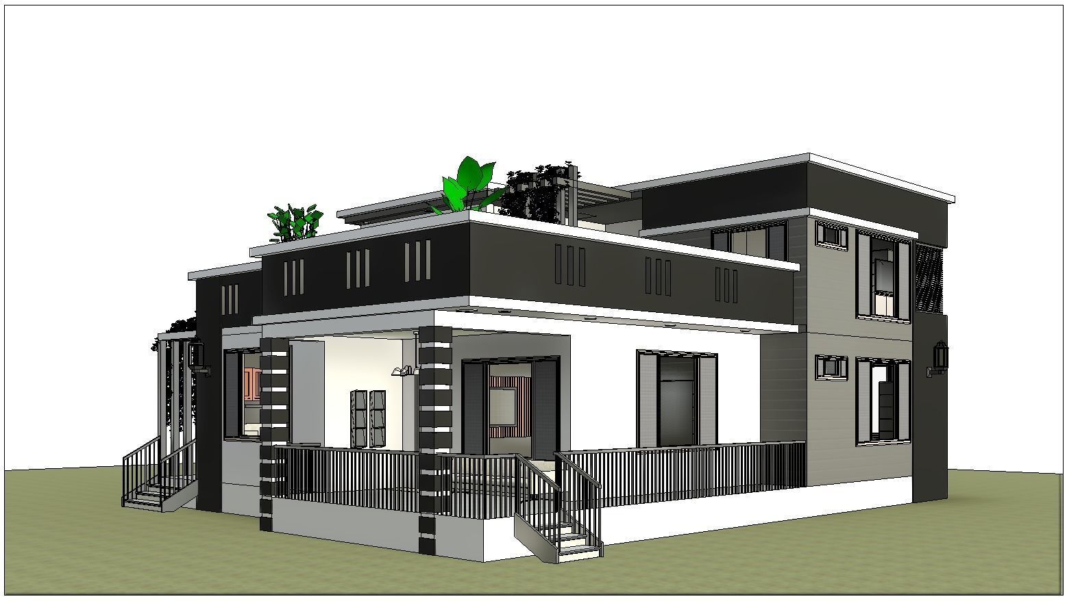 3D model 4 Bedroom Revit House plan VR / AR / low-poly | CGTrader