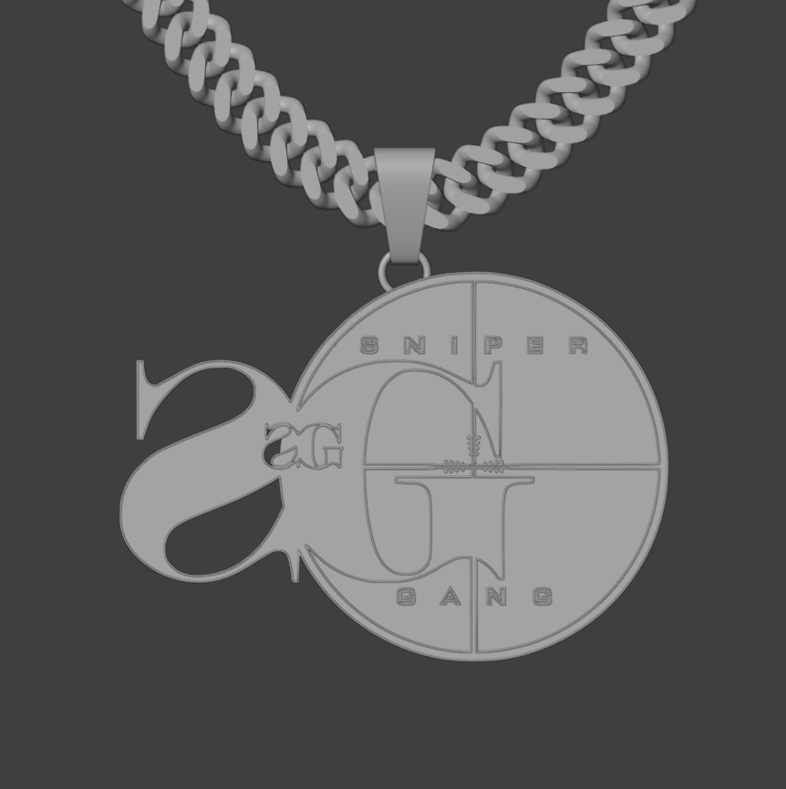 Kodak Black Sniper Gang Chain 3D model rigged | CGTrader