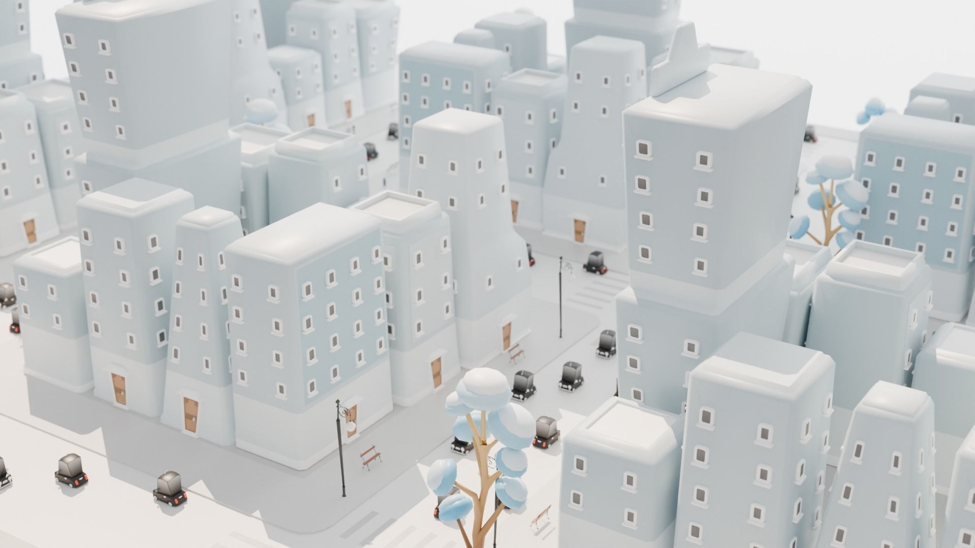 3D model Simple City Cartoon VR / AR / low-poly | CGTrader