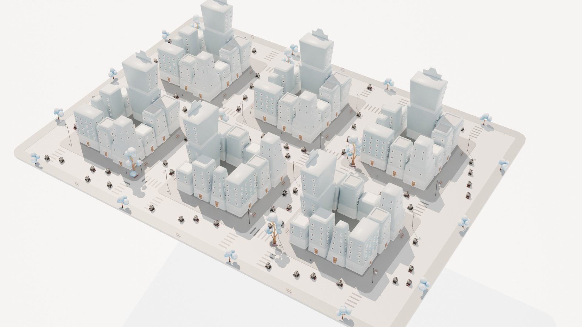 3D model Simple City Cartoon VR / AR / low-poly | CGTrader