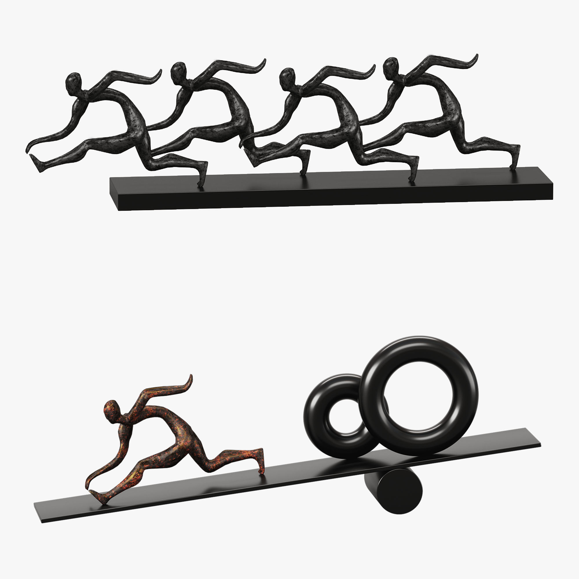 Wheel and Running 3D model rigged | CGTrader