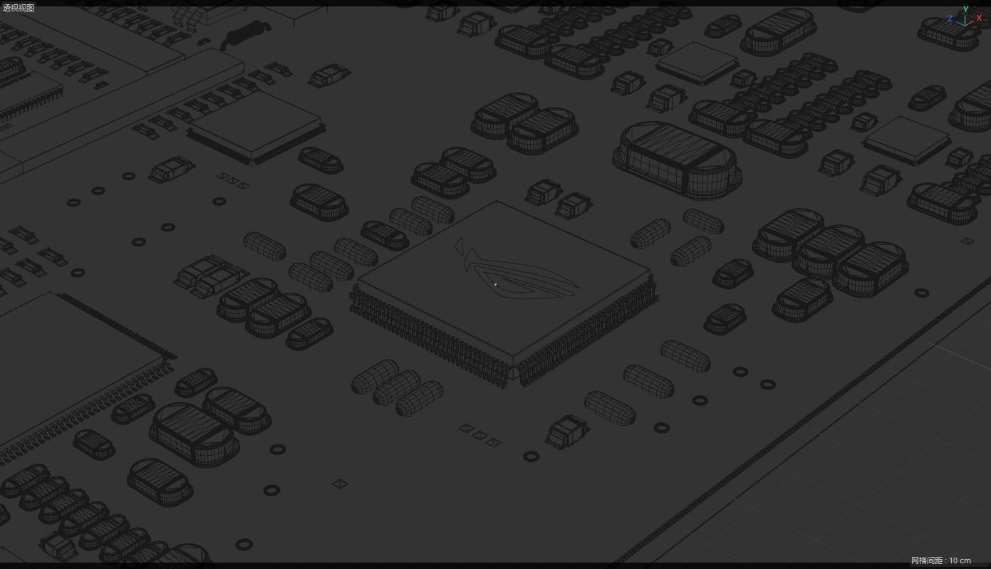 3D model chip CPU audio chip motherboard circuit board 3D model VR / AR ...