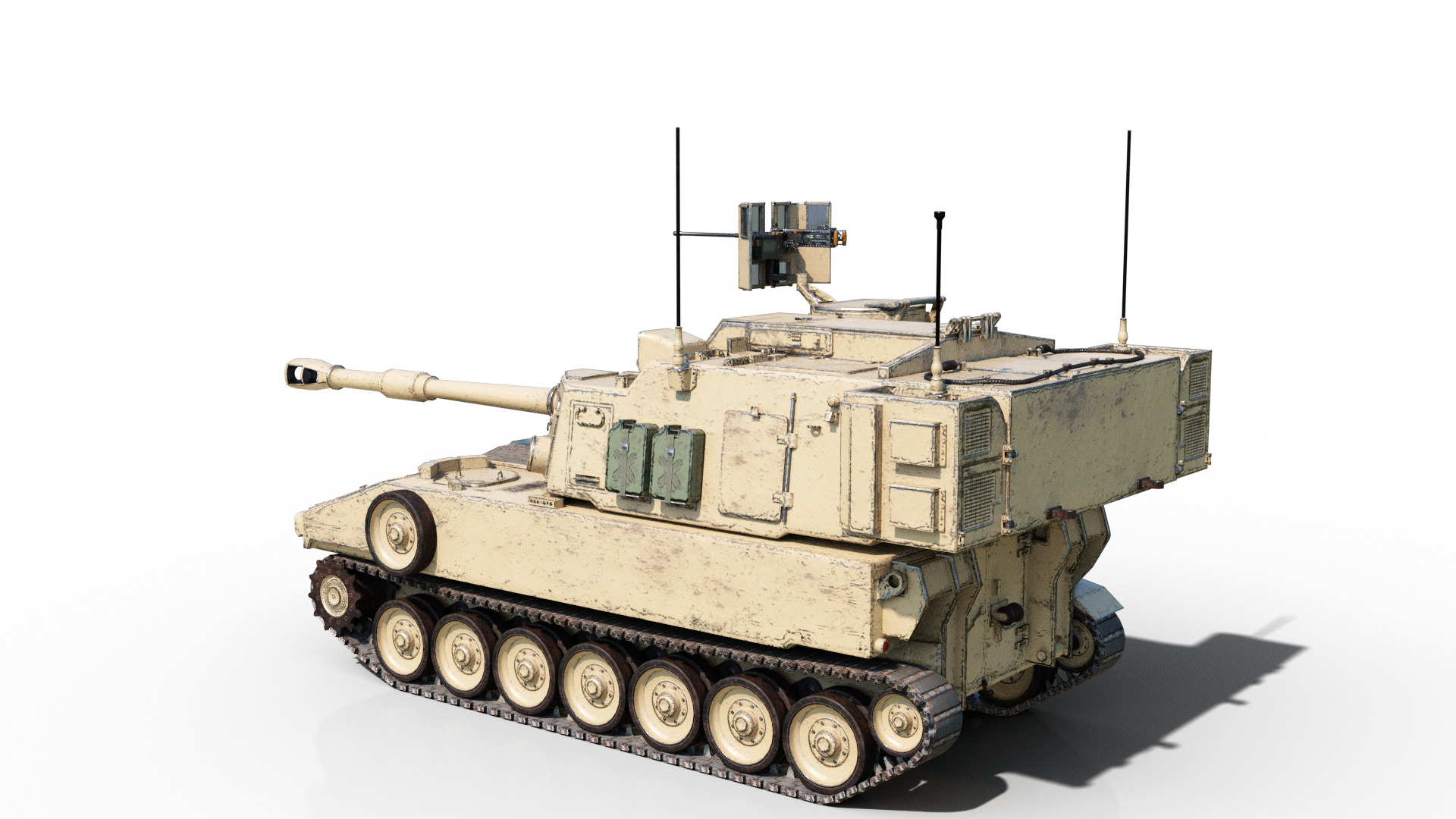 3D model 3 coatings of USA ARMY M109A6 Paladin 155mm SP Howitzer VR ...