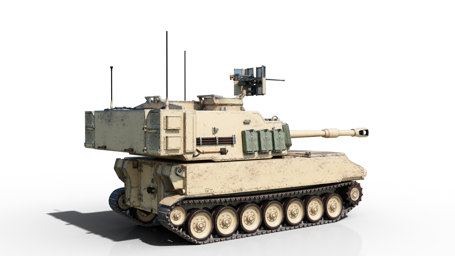 3D model 3 coatings of USA ARMY M109A6 Paladin 155mm SP Howitzer VR ...