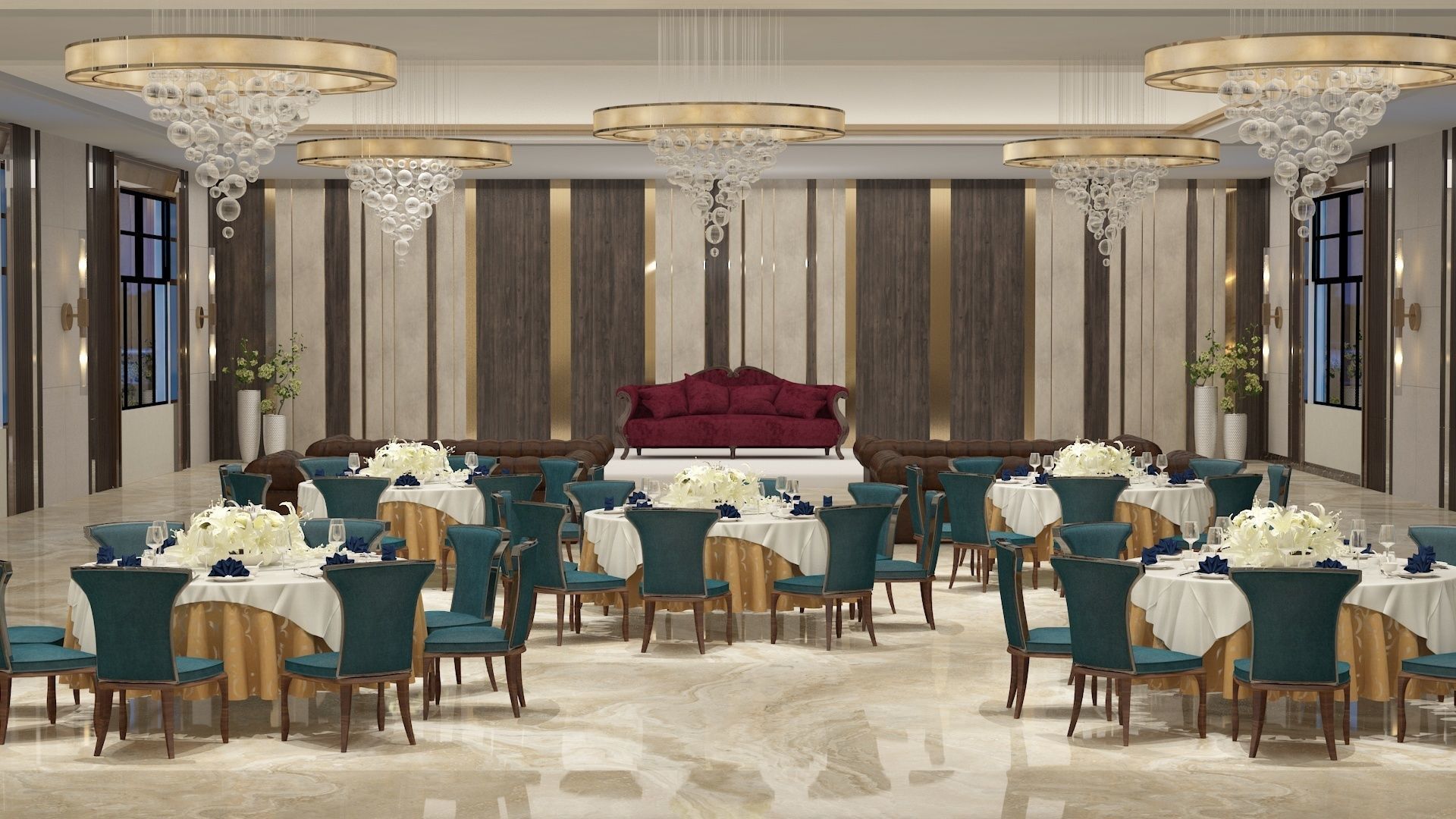 Banquet hall Modern Wedding Hall 3D model | CGTrader