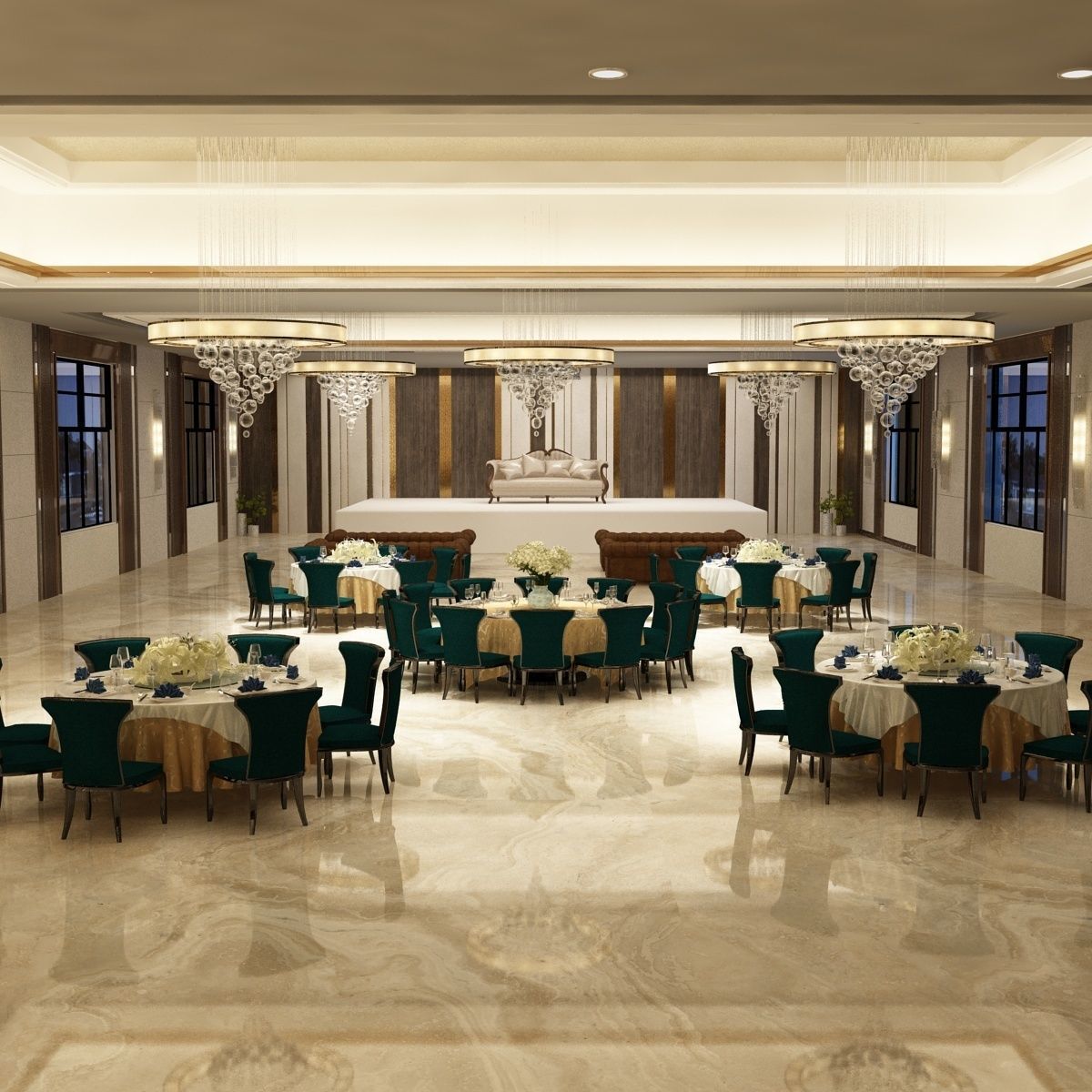 Banquet hall Modern Wedding Hall 3D model | CGTrader