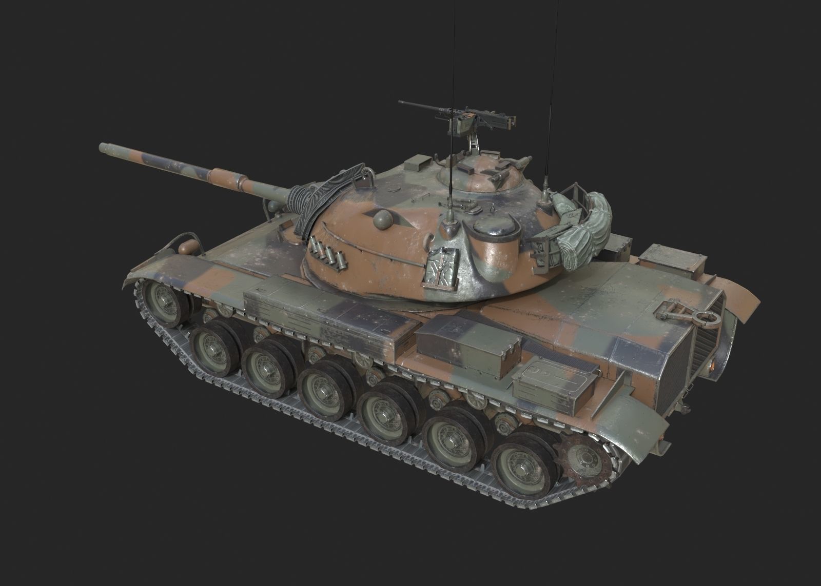 3D model 3 coatings of Taiwan CM11 M48H Brave Tiger Main Battle Tank VR ...