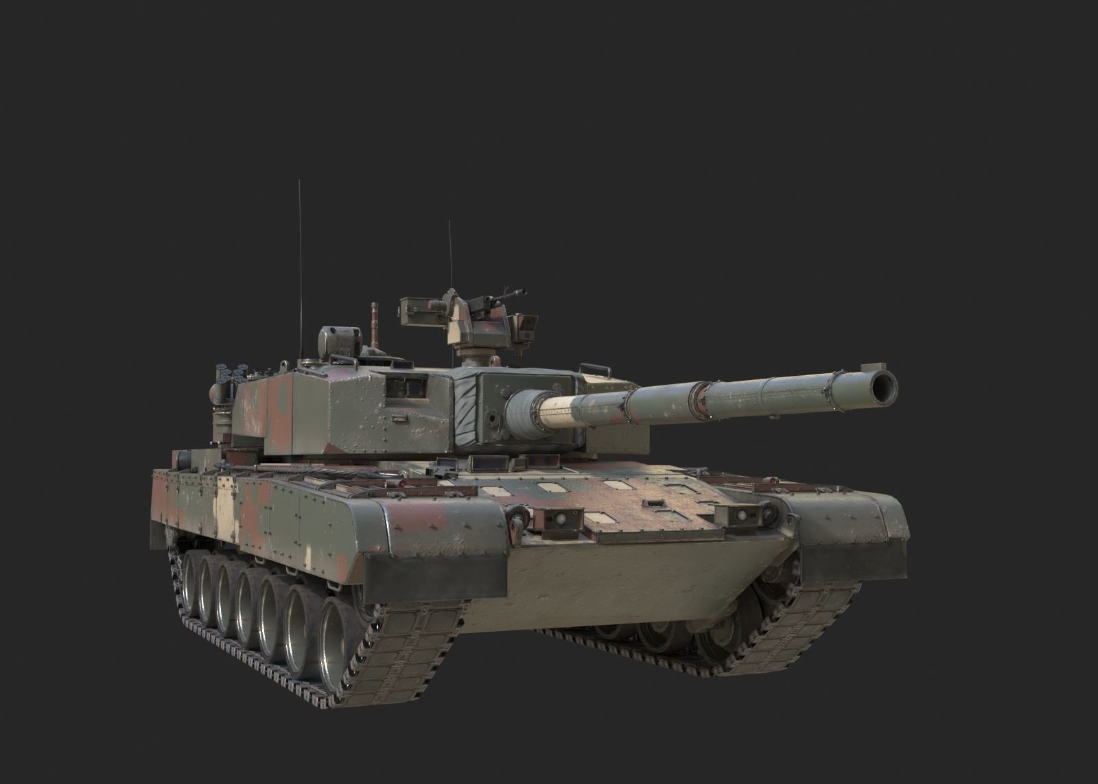 3D model 3 coatings of Indian Army KMW Arjun Main battle tank VR / AR ...