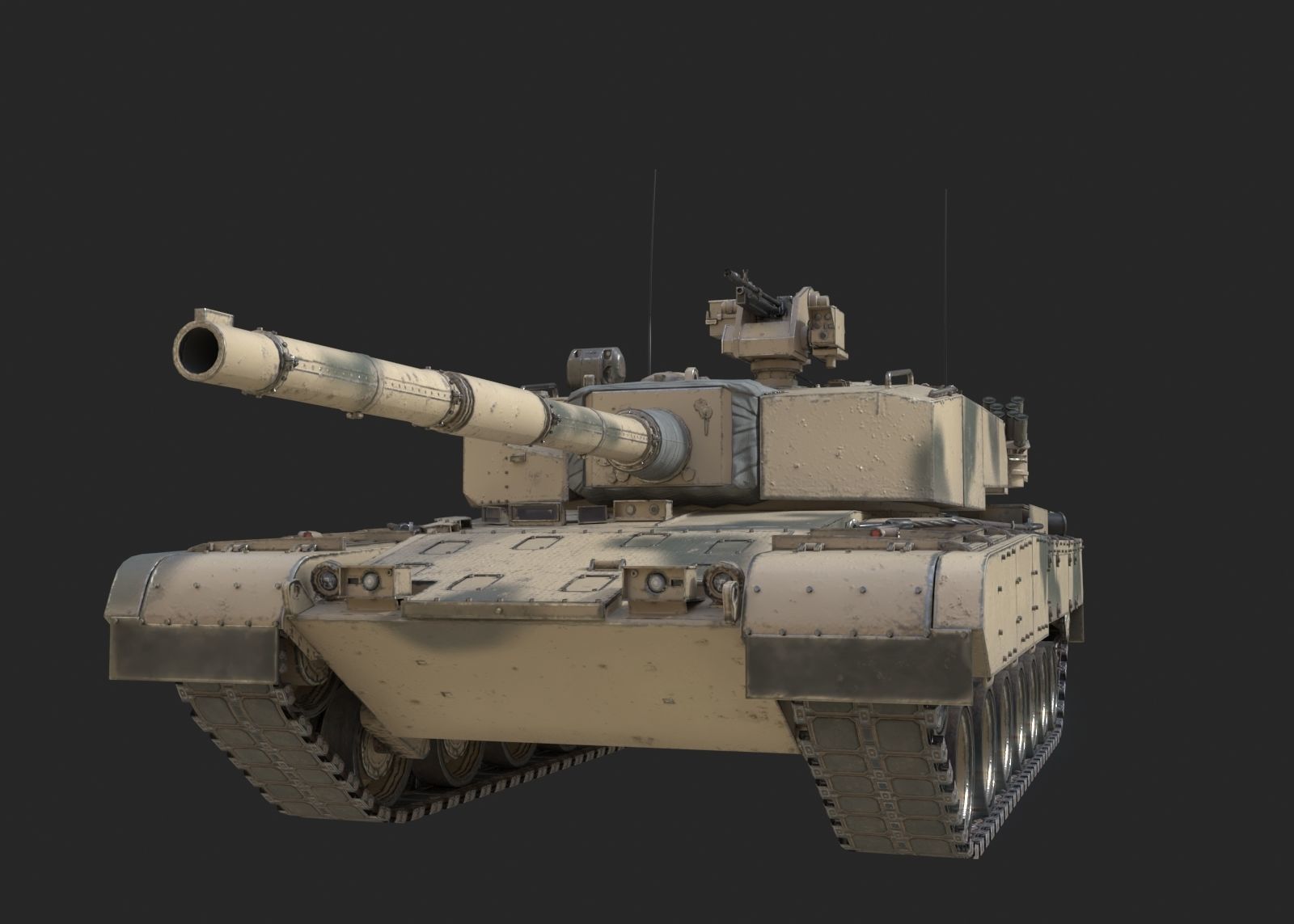 3D model 3 coatings of Indian Army KMW Arjun Main battle tank VR / AR ...