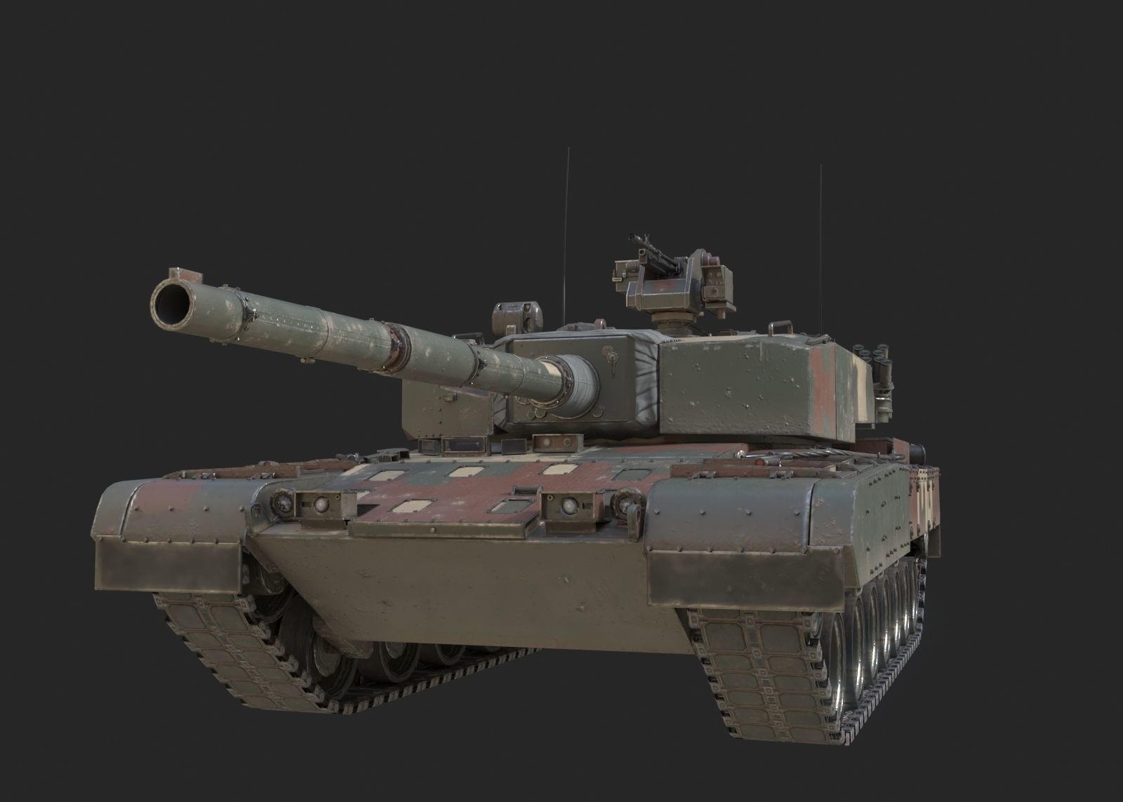 3D model 3 coatings of Indian Army KMW Arjun Main battle tank VR / AR ...