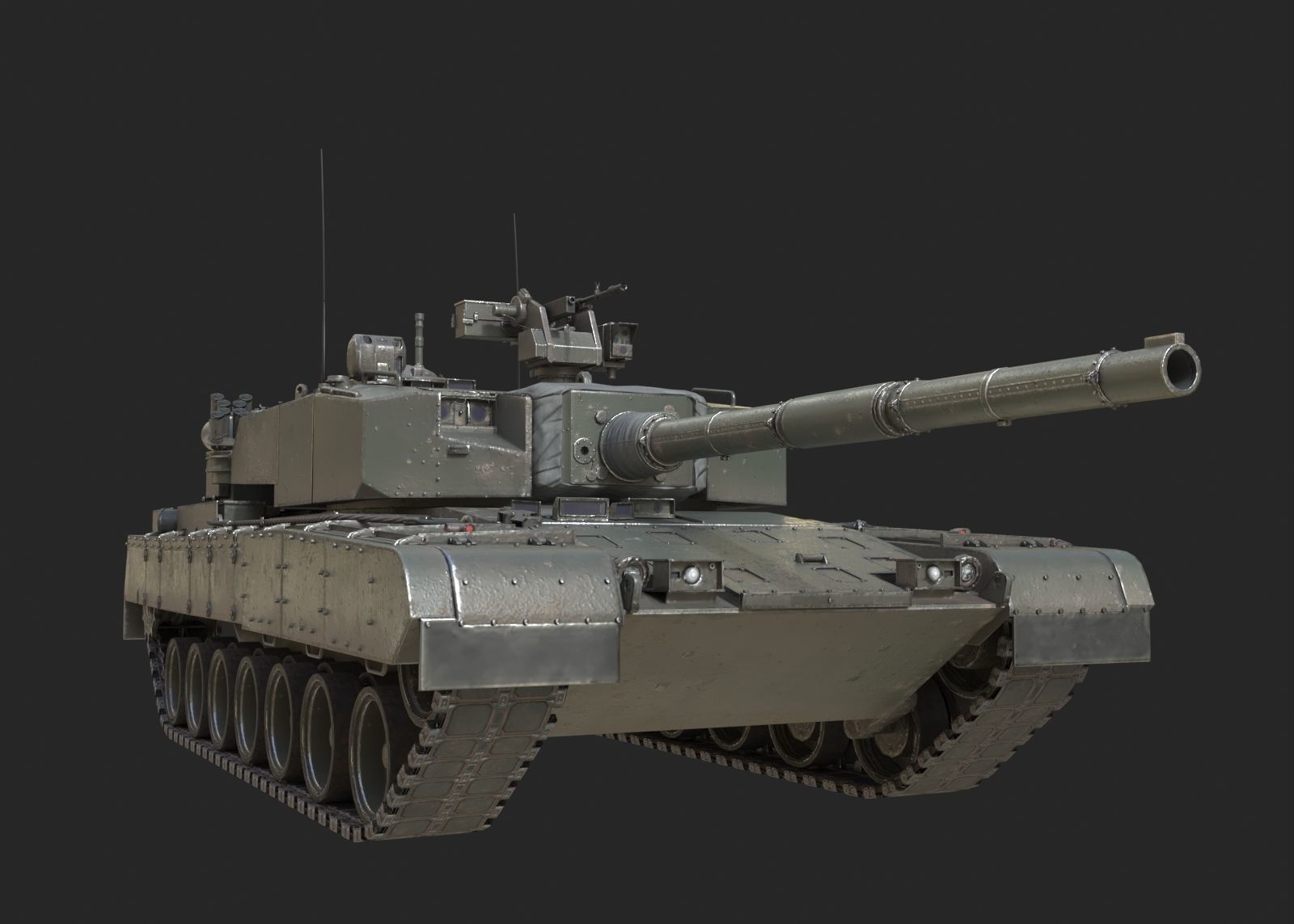 3D model 3 coatings of Indian Army KMW Arjun Main battle tank VR / AR ...