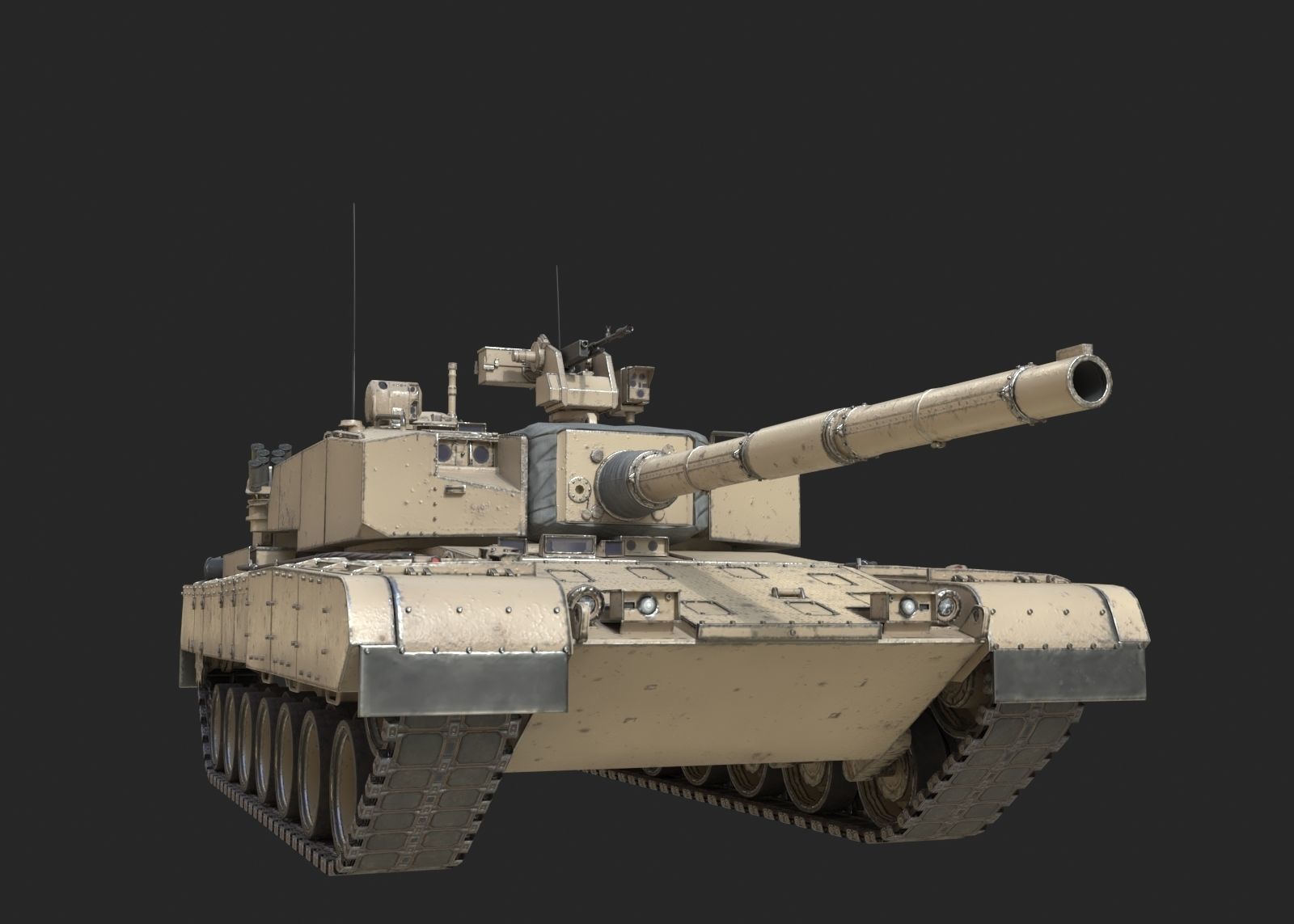 3D model 3 coatings of Indian Army KMW Arjun Main battle tank VR / AR ...