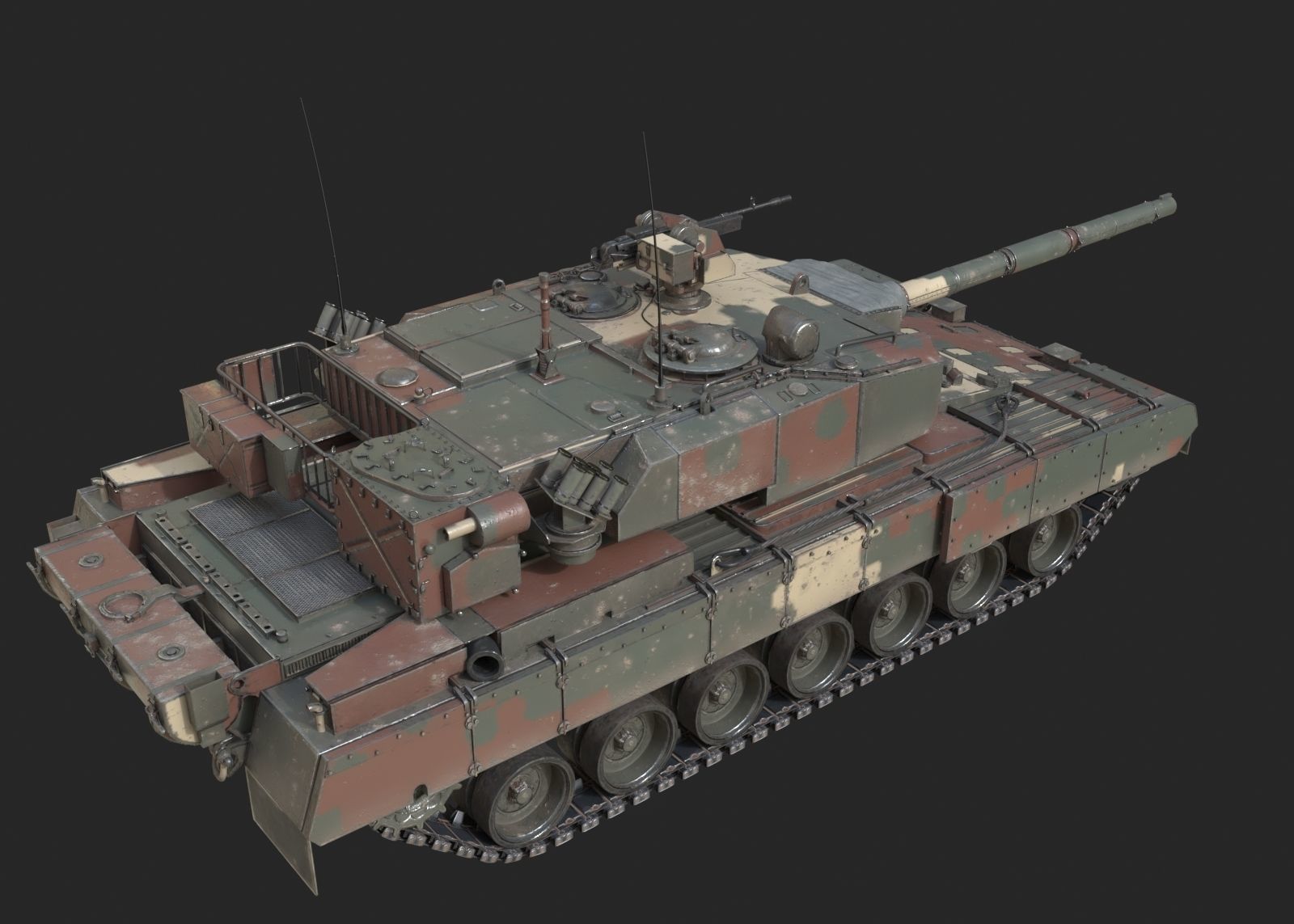 3D model 3 coatings of Indian Army KMW Arjun Main battle tank VR / AR ...